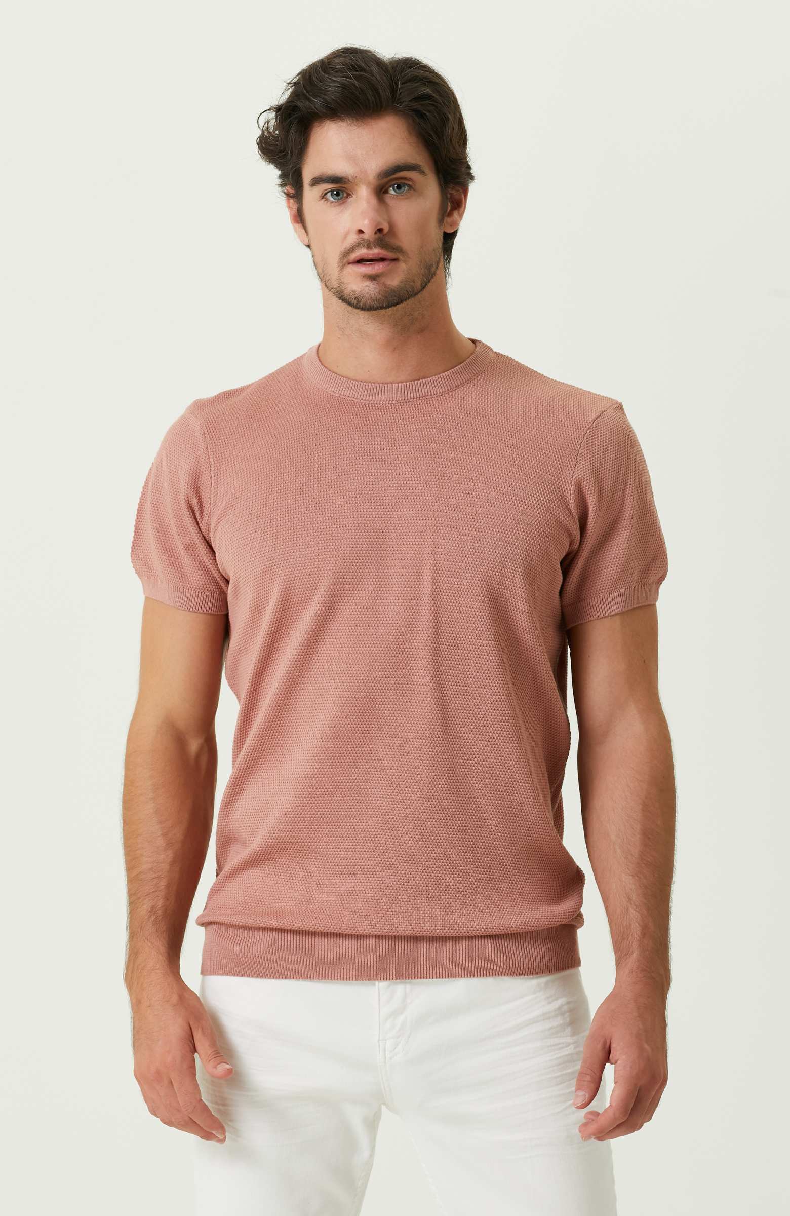 Gül Kurusu Kısa Kollu Kazak