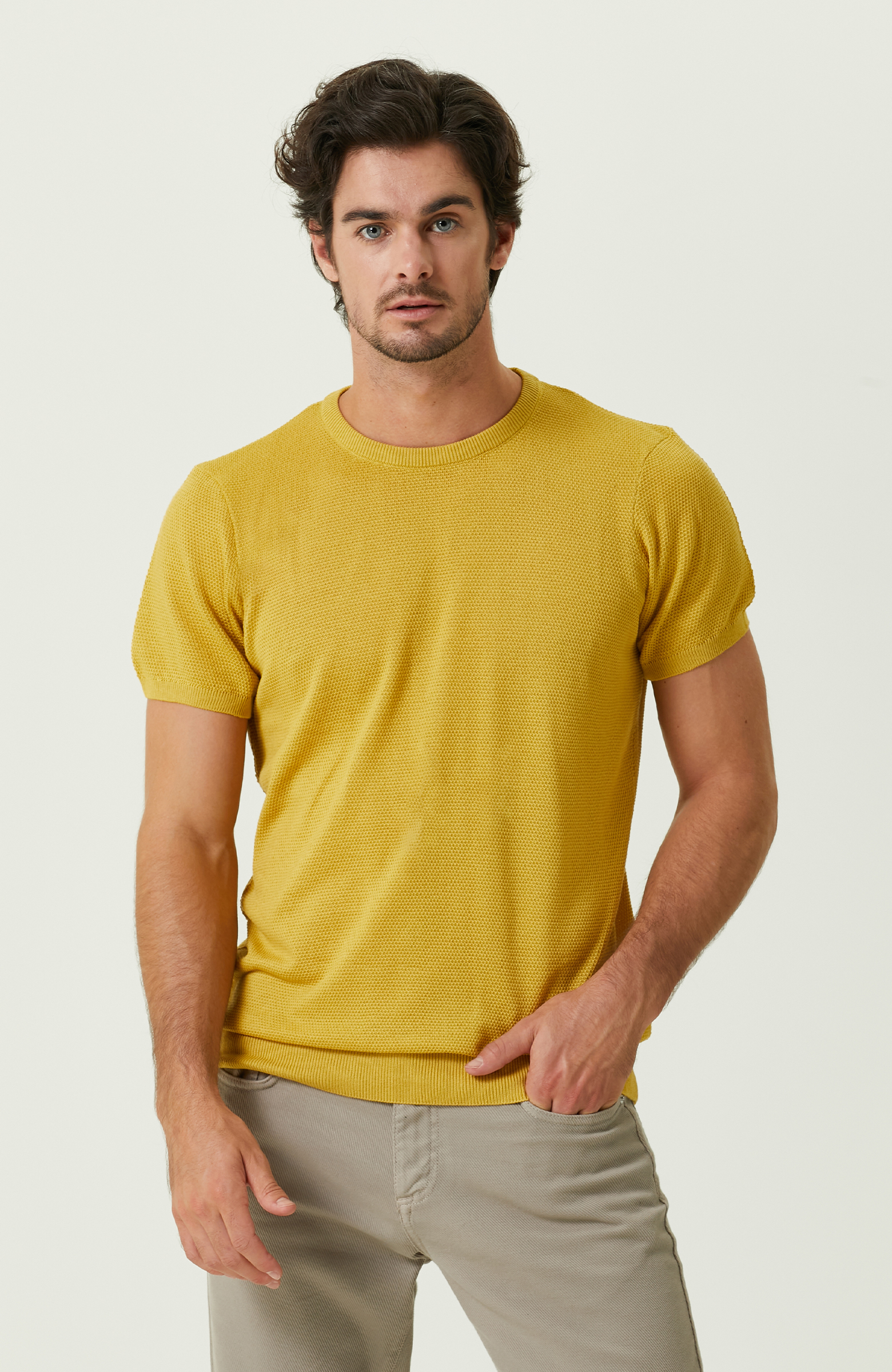 Hardal Kısa Kollu Kazak