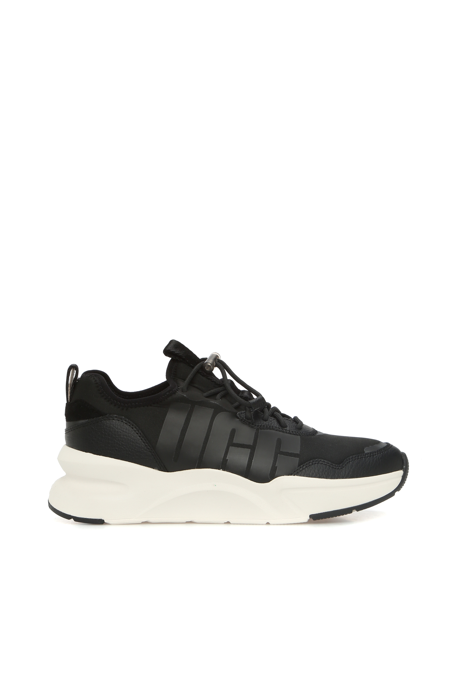 Siyah Logolu Kadın Deri Sneaker Siyah Logolu Kadın Deri Sneaker
