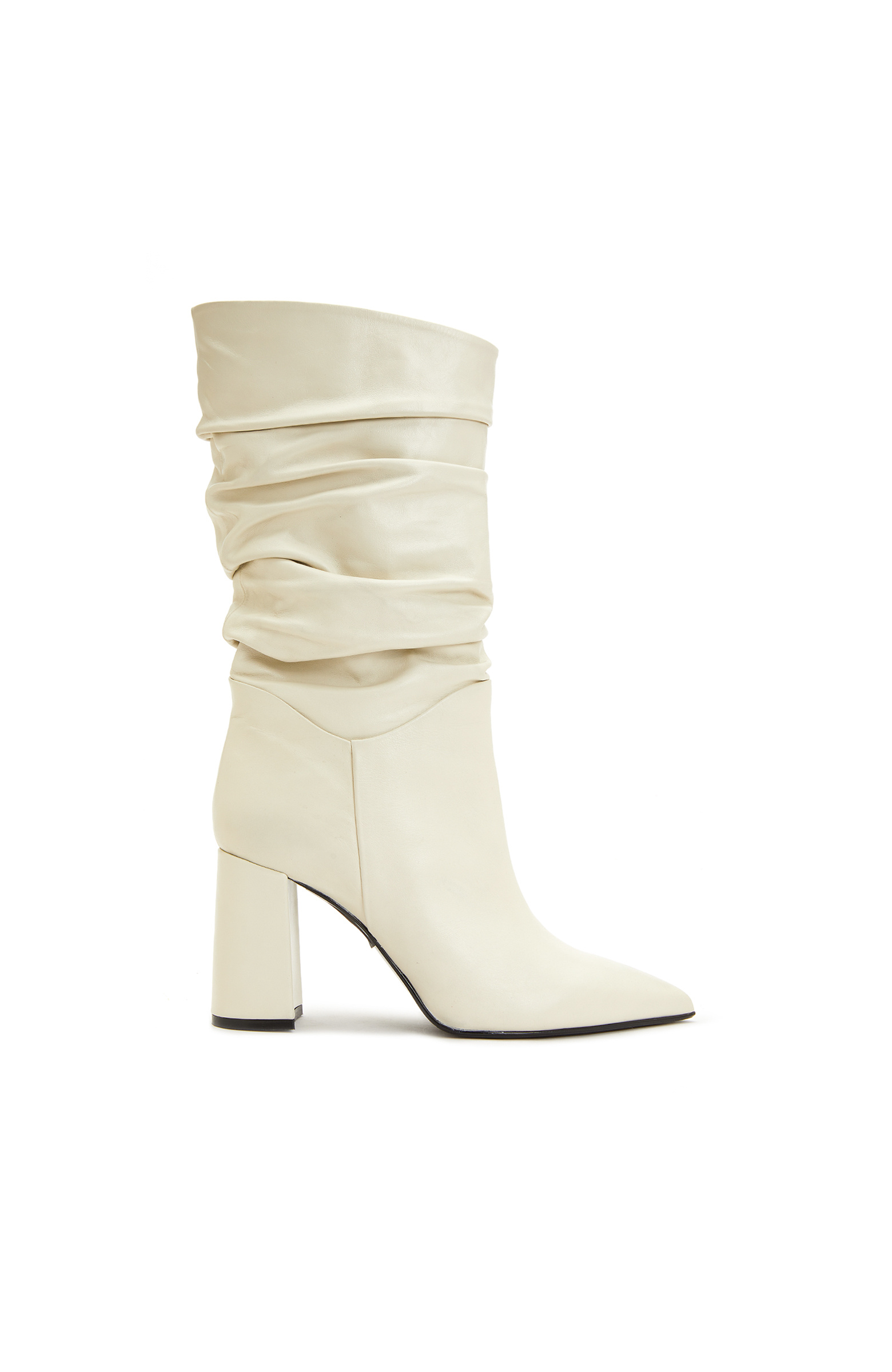 Beyaz Kadın Deri Bot