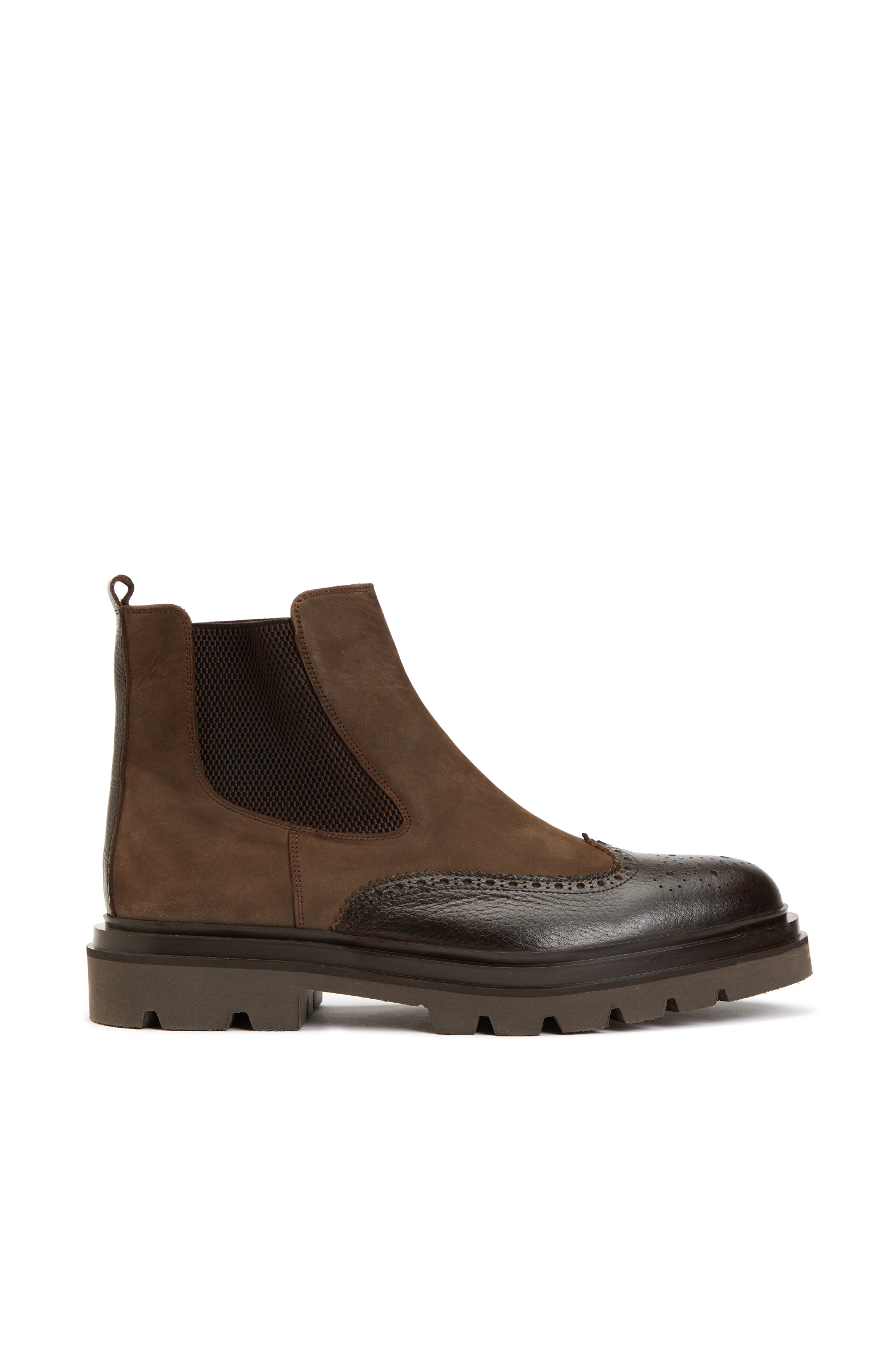 Kahverengi Zımbalı Erkek Deri Bot