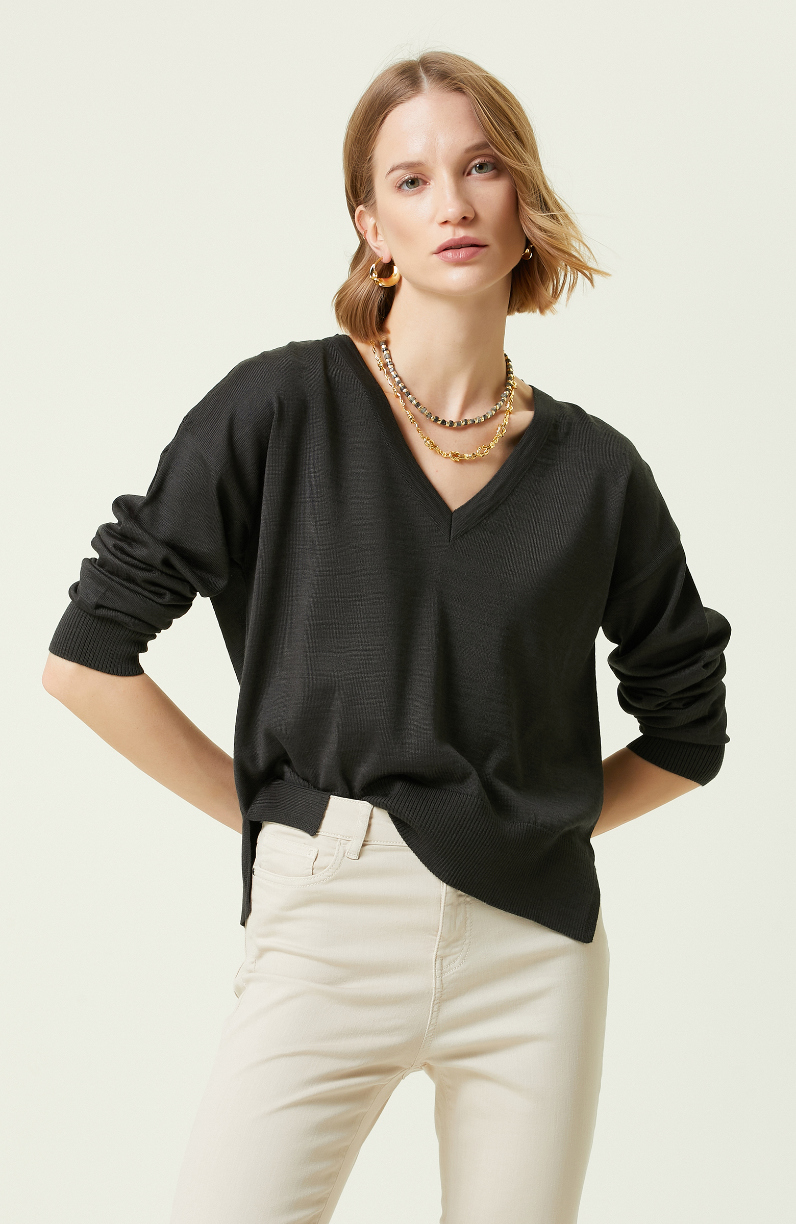 Basic Fit Antrasit Yün Kazak Basic Fit Antrasit Yün Kazak