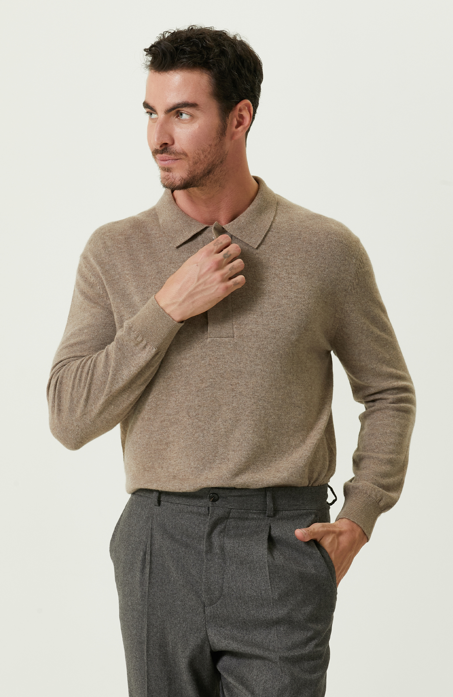 Comfort Fit Bej Melanj Kazak