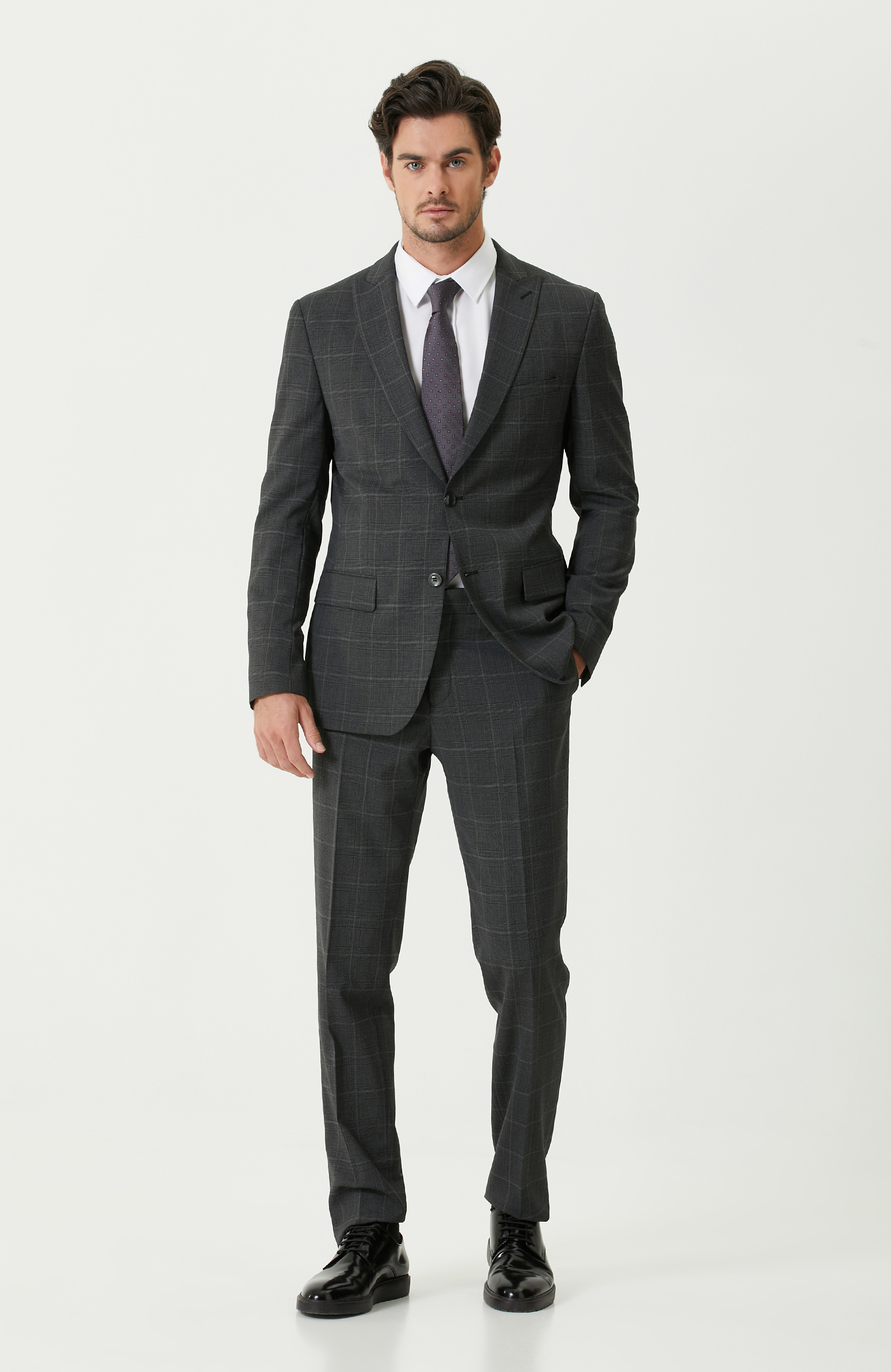 Antrasit Ekose Desenli Takım Elbise Antrasit Ekose Desenli Takım Elbise