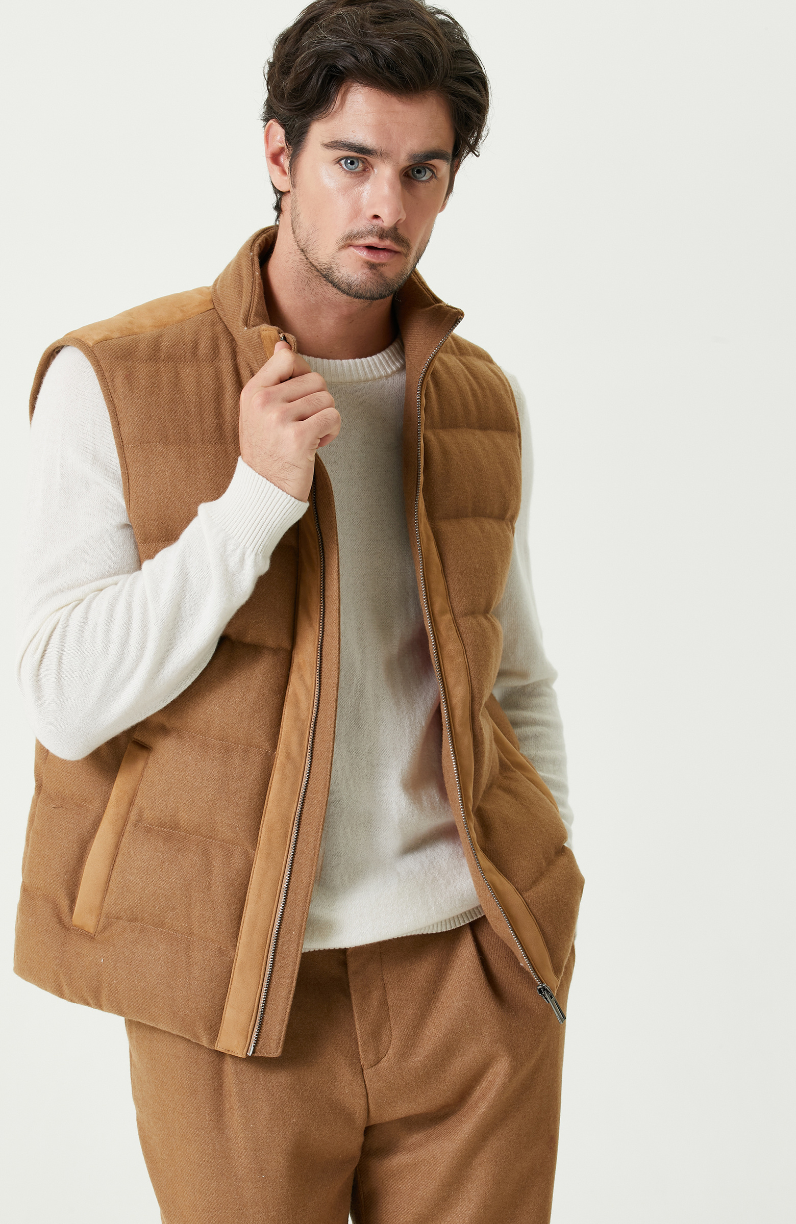 Camel Yün Casual Yelek Camel Yün Casual Yelek