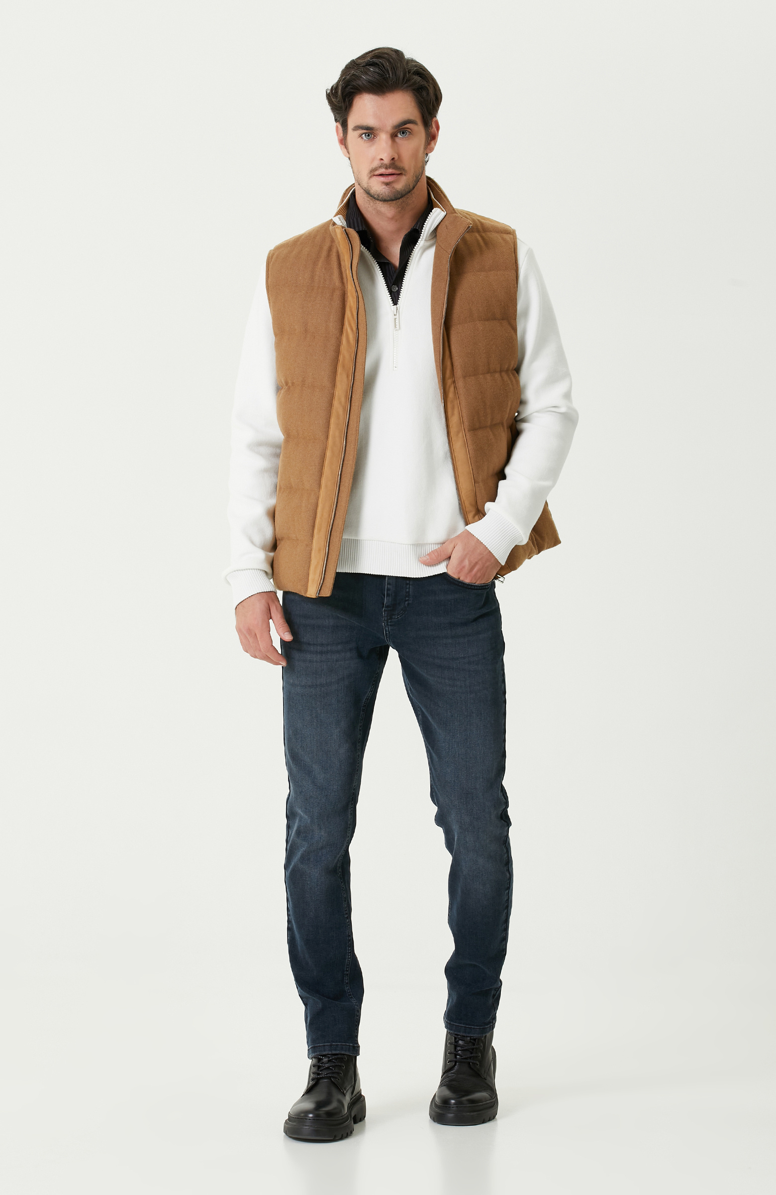 Slim Fit Lacivert Denim Pantolon