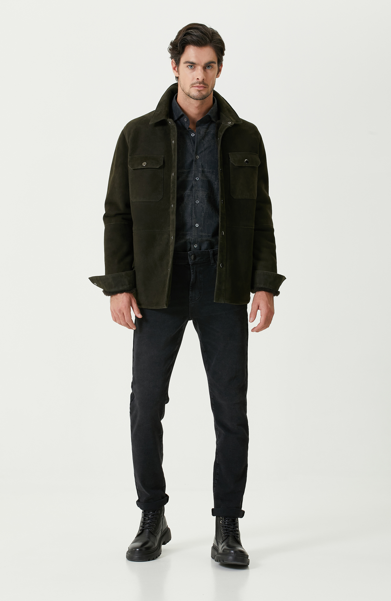 Slim Fit Antrasit Denim Pantolon Slim Fit Antrasit Denim Pantolon