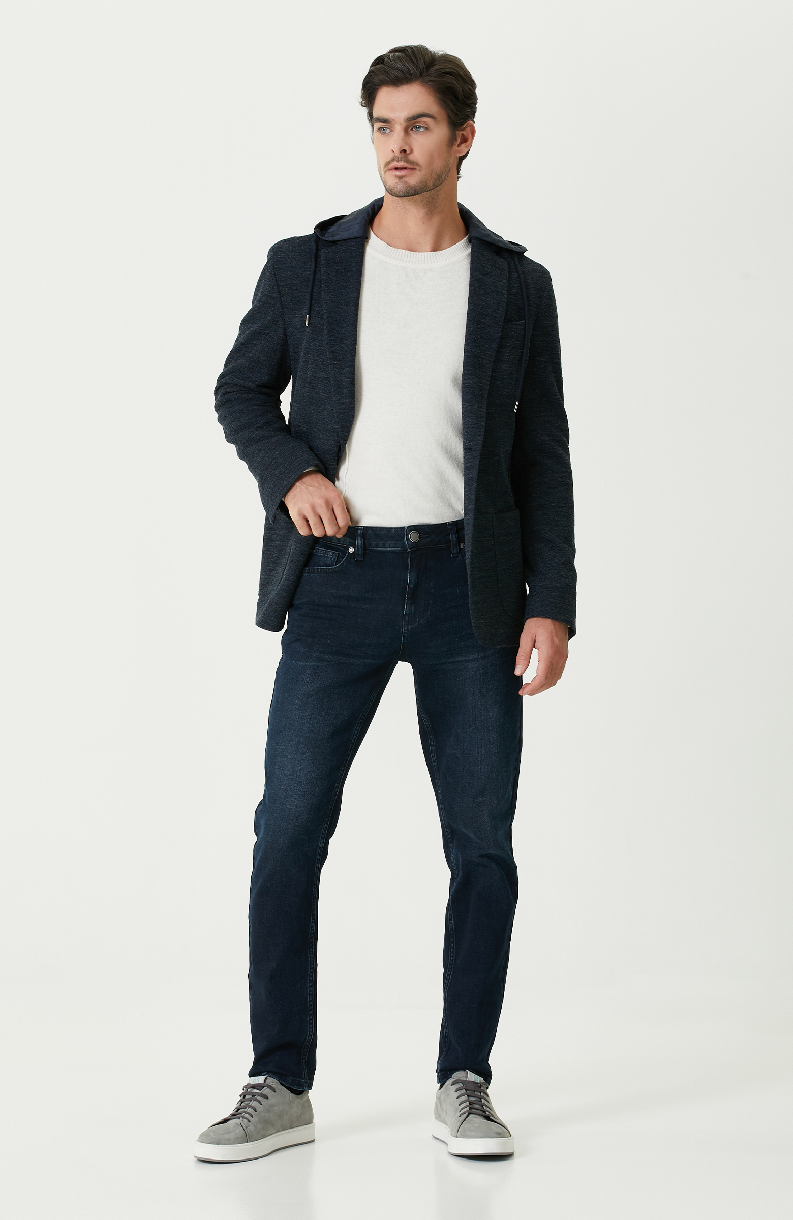 Slim Fit Lacivert Denim Pantolon