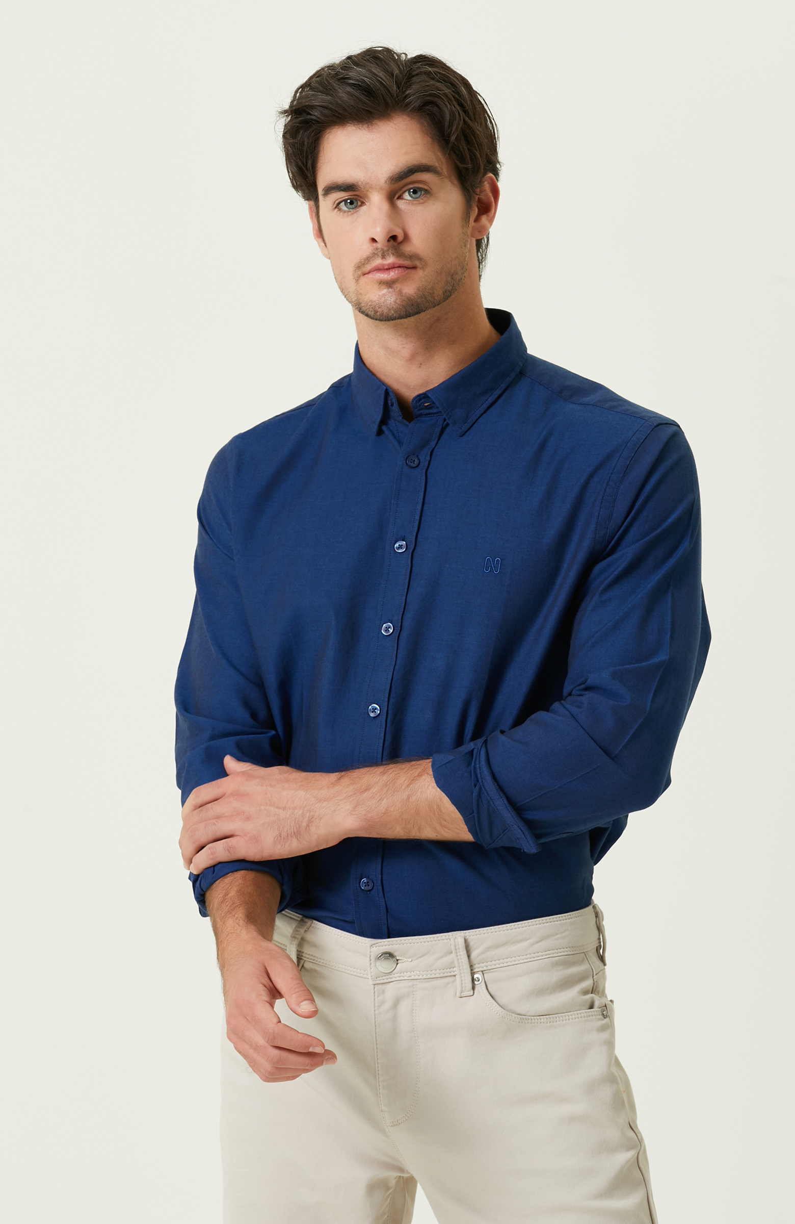 Comfort Fit İndigo Gömlek