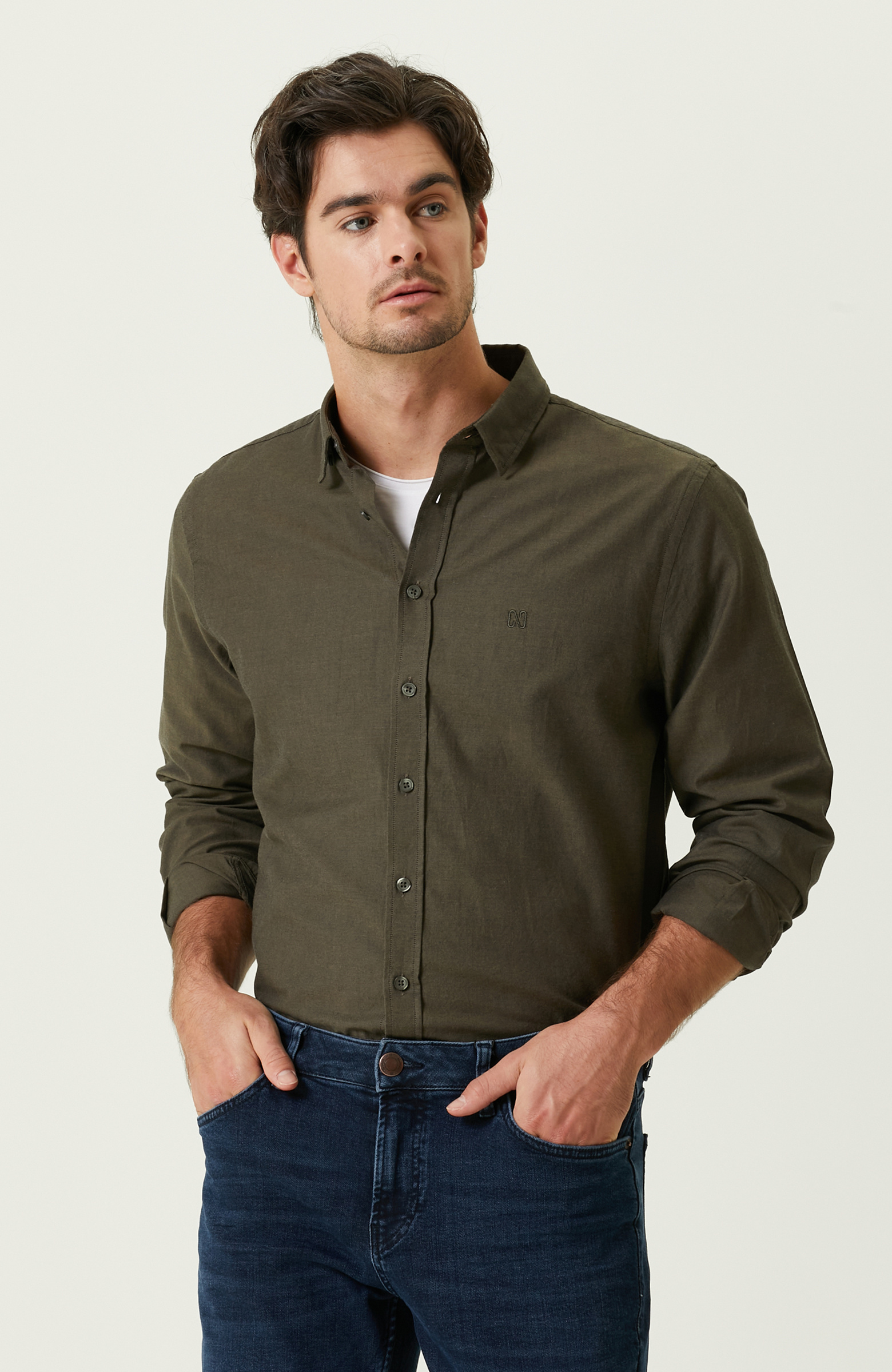 Comfort Fit Haki Gömlek Comfort Fit Haki Gömlek