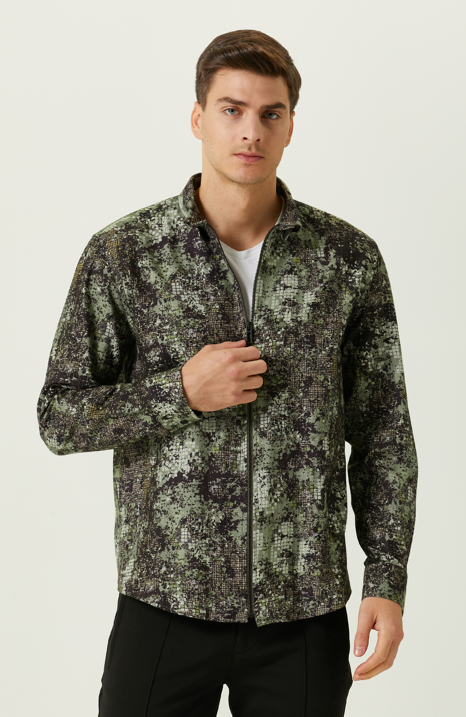 Slim Fit Yeşil Gömlek Slim Fit Yeşil Gömlek