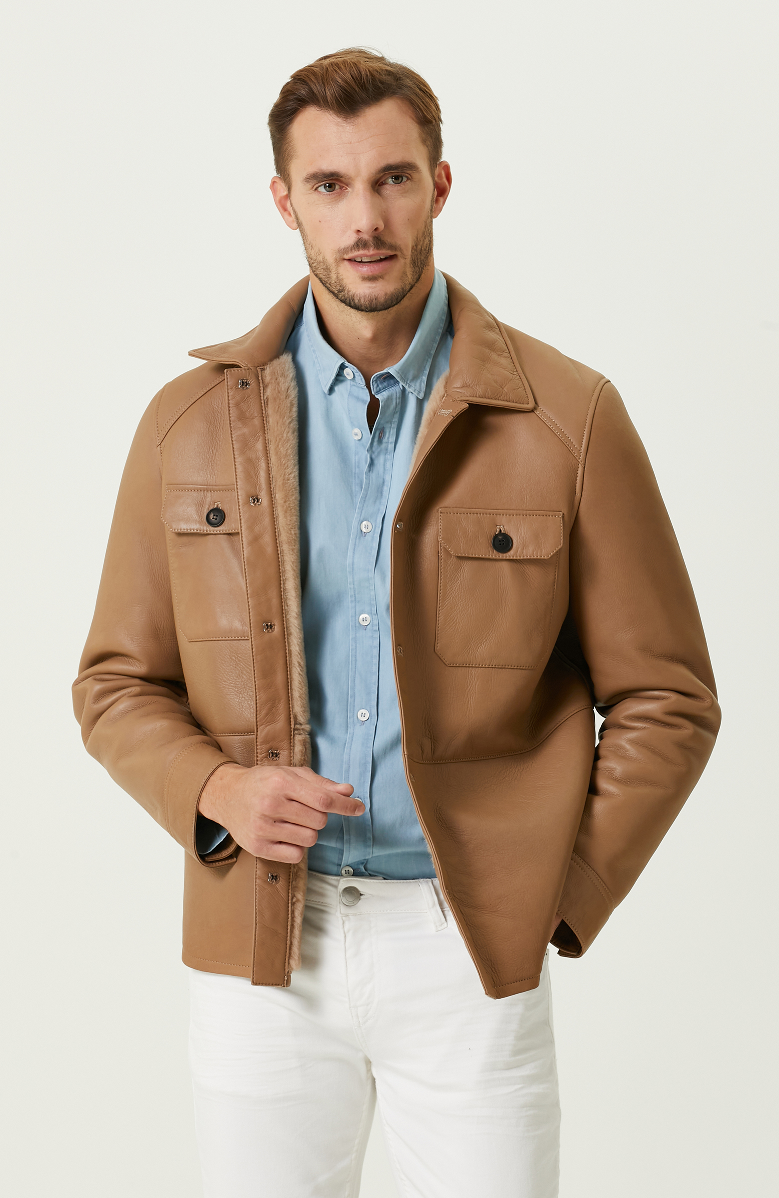 Camel Deri Gömlek Camel Deri Gömlek