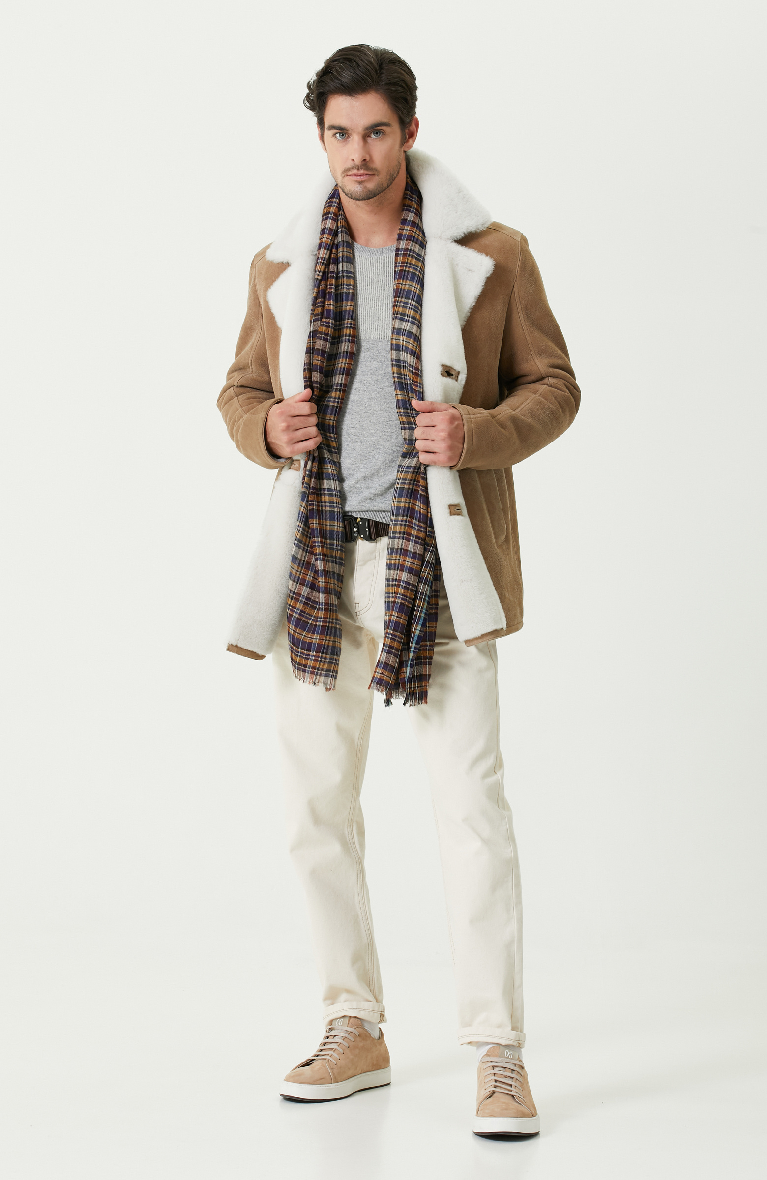 Straight Fit Bej Denim Pantolon Straight Fit Bej Denim Pantolon