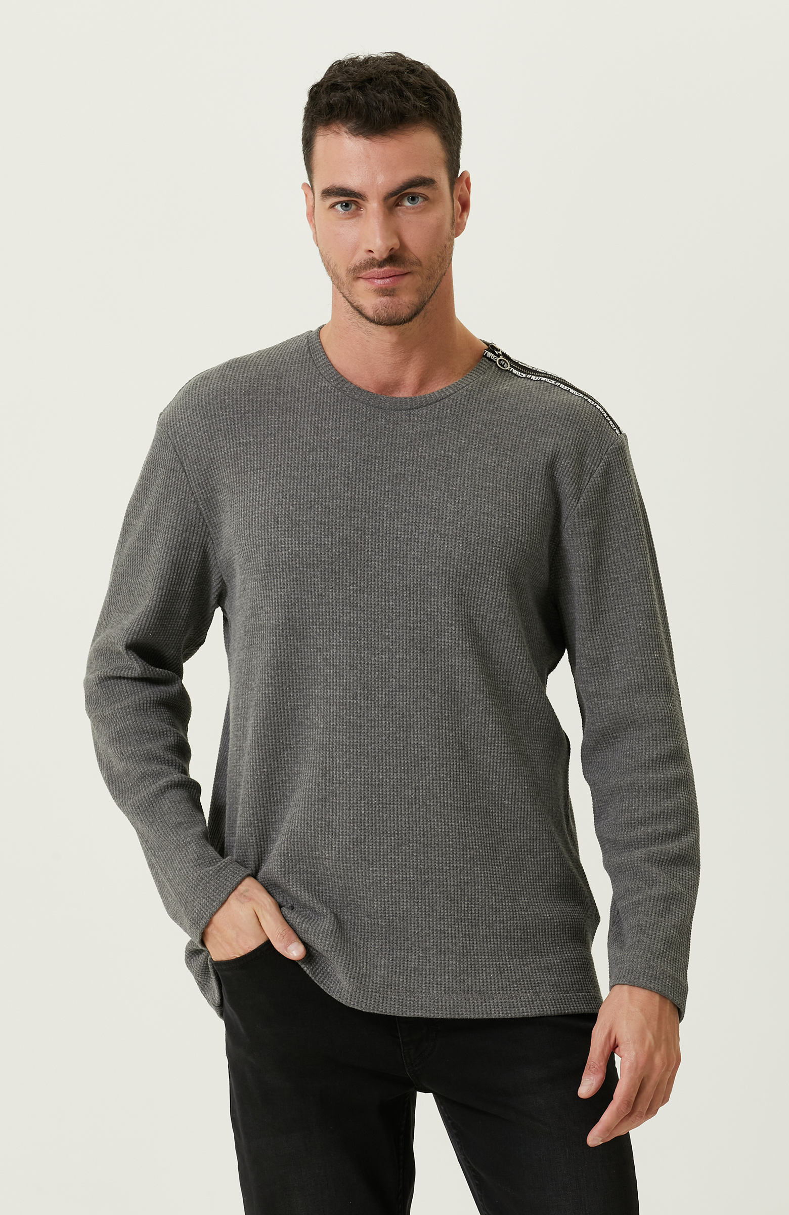 Antrasit Melanj Penye Sweatshirt Antrasit Melanj Penye Sweatshirt