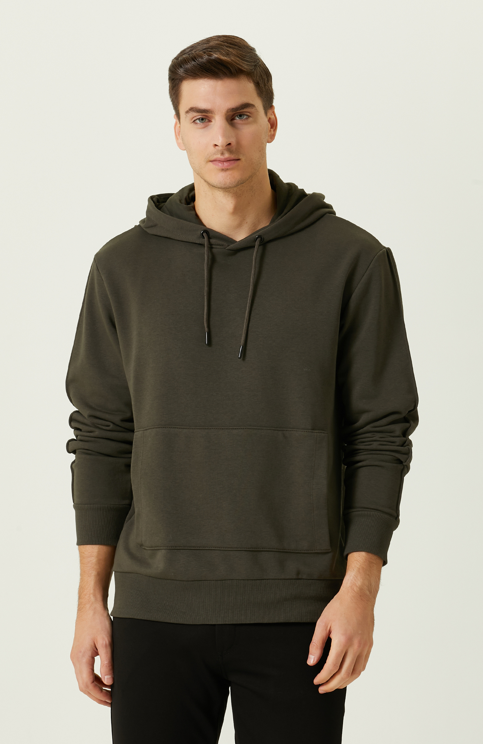 Slim Fit Haki Sweatshirt