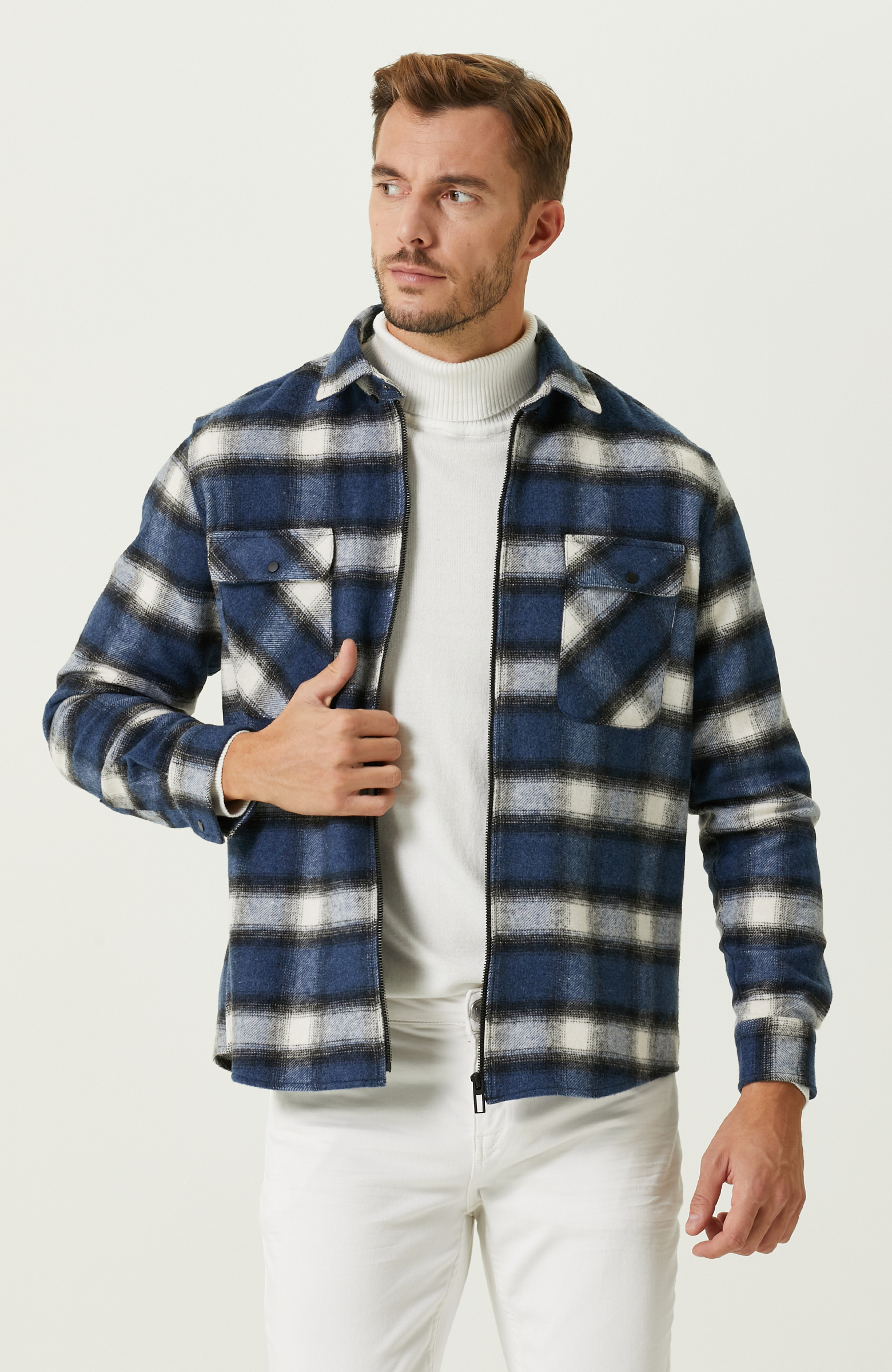 Slim Fit Lacivert Mavi Gömlek Slim Fit Lacivert Mavi Gömlek