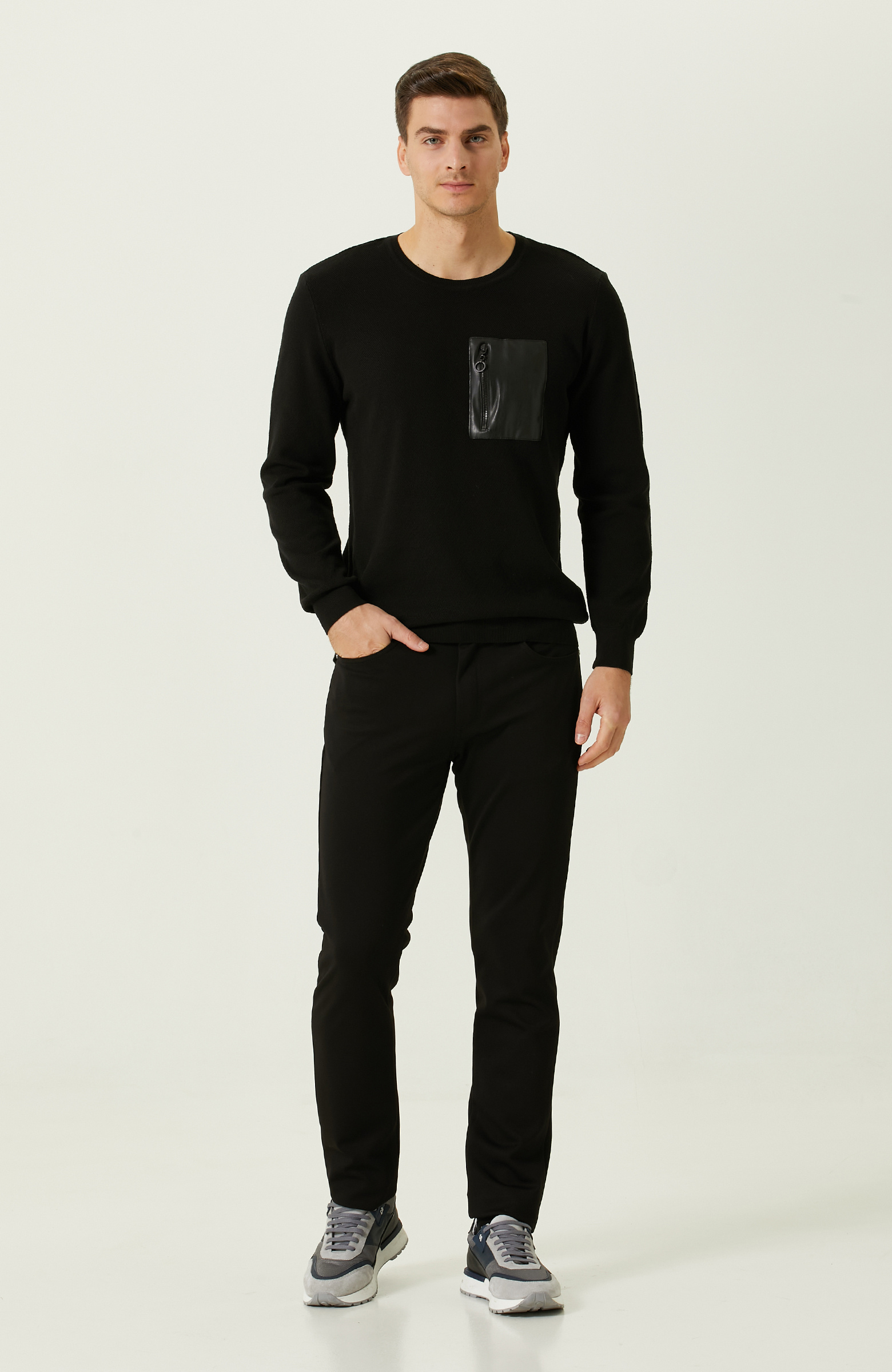 Slim Fit Siyah Casual Pantolon