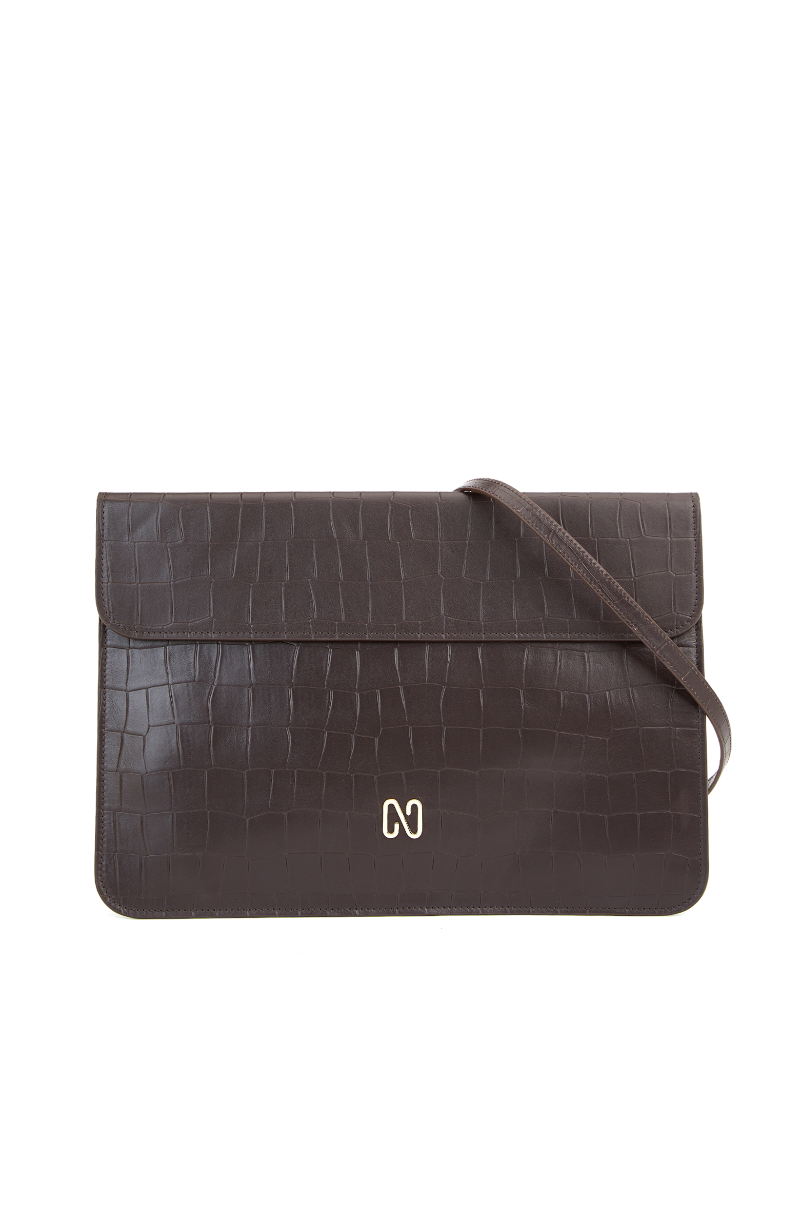 Kahverengi Kadın Deri Clutch