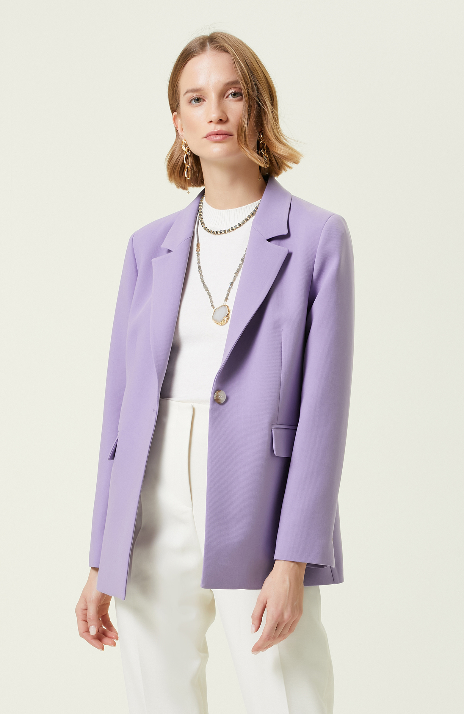 Basic Fit Lila Ceket Basic Fit Lila Ceket