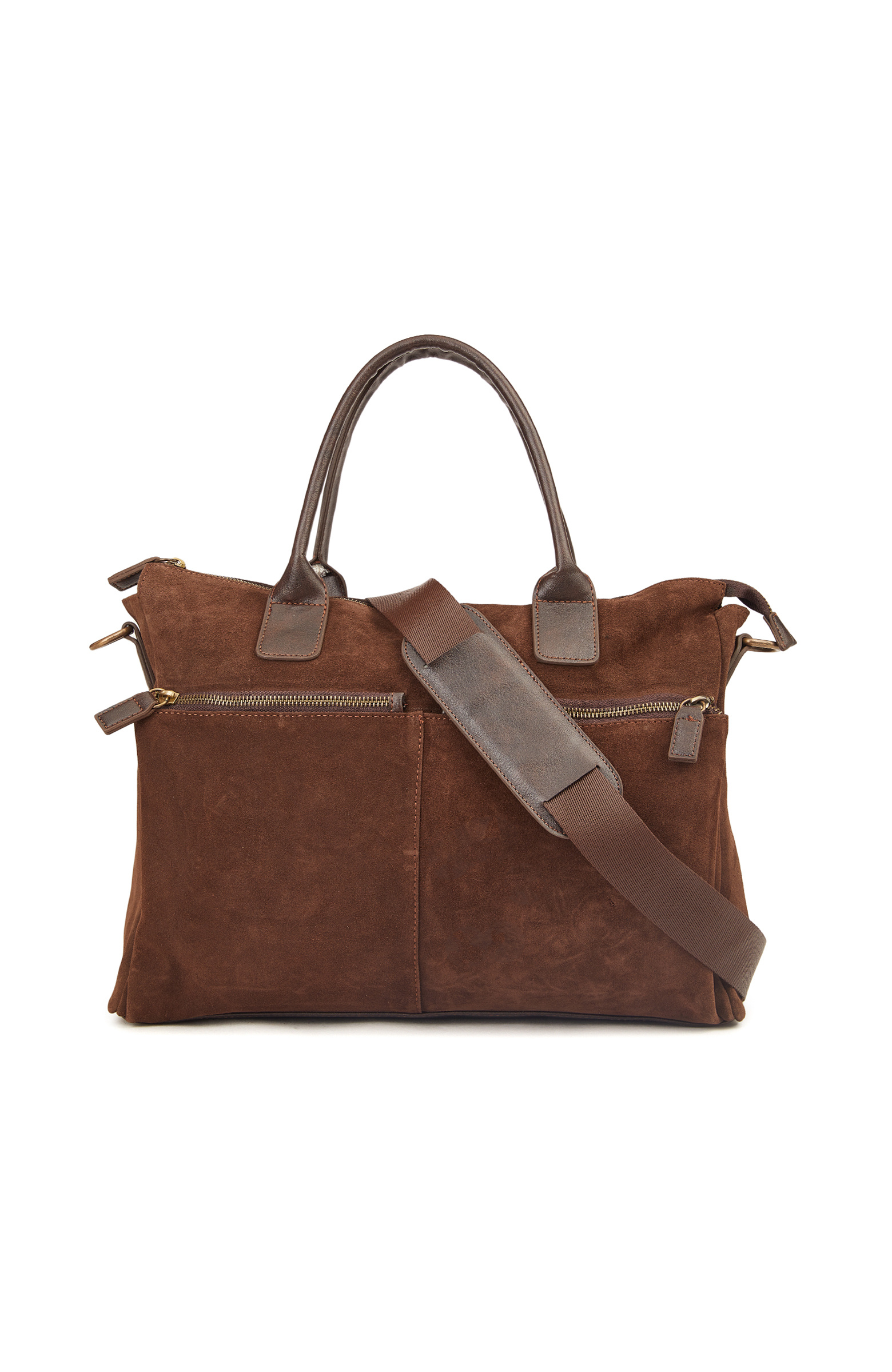 Kahverengi Erkek Süet Laptop Çantası