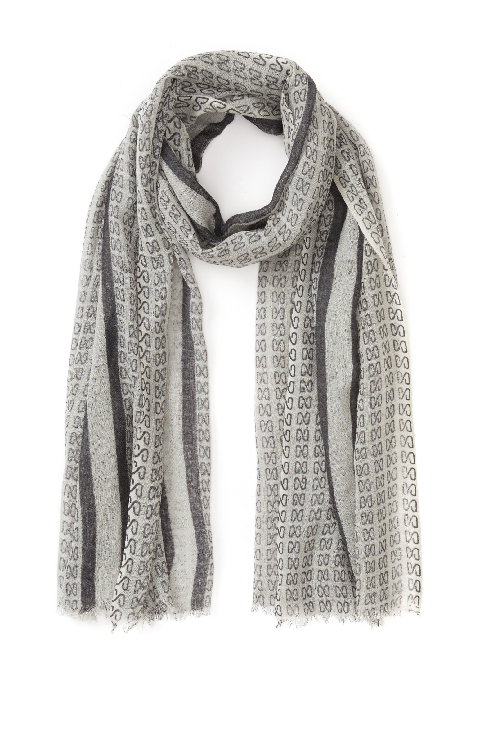 Gri Siyah Desenli Erkek Yün Şal