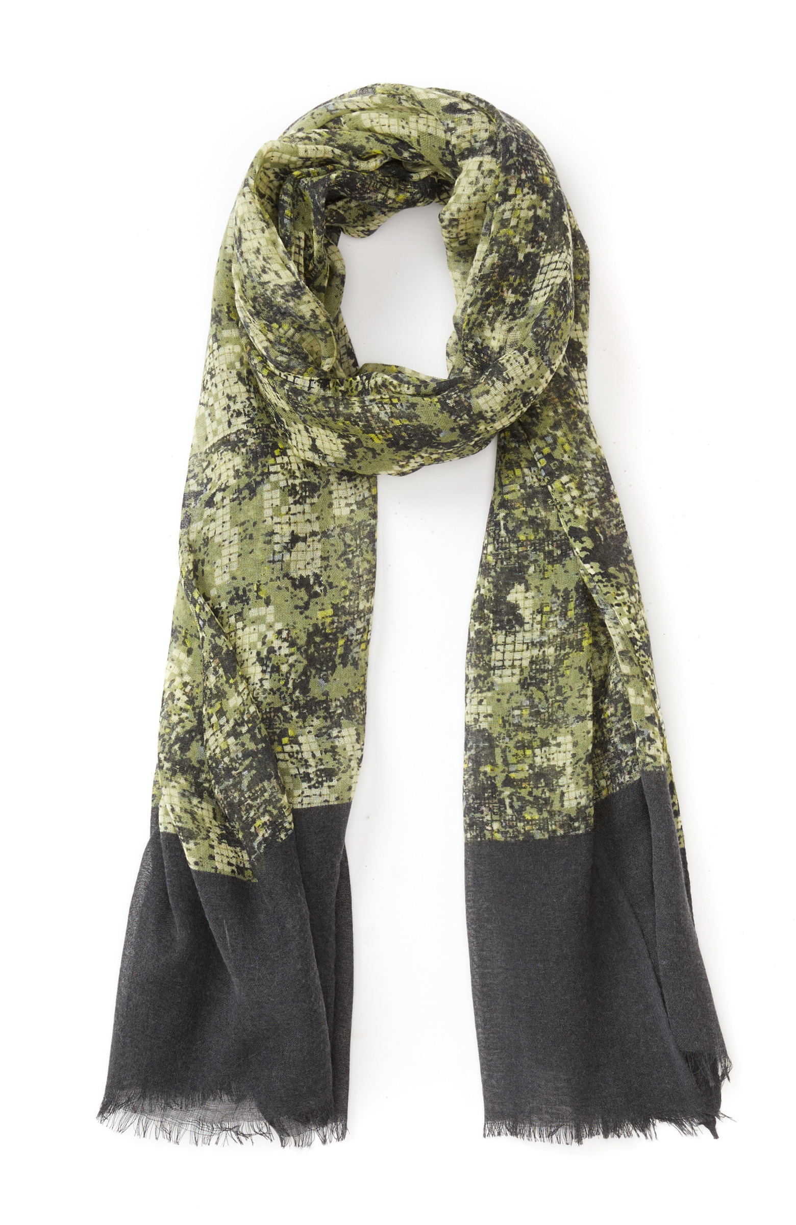 Haki Desenli Erkek Yün Şal