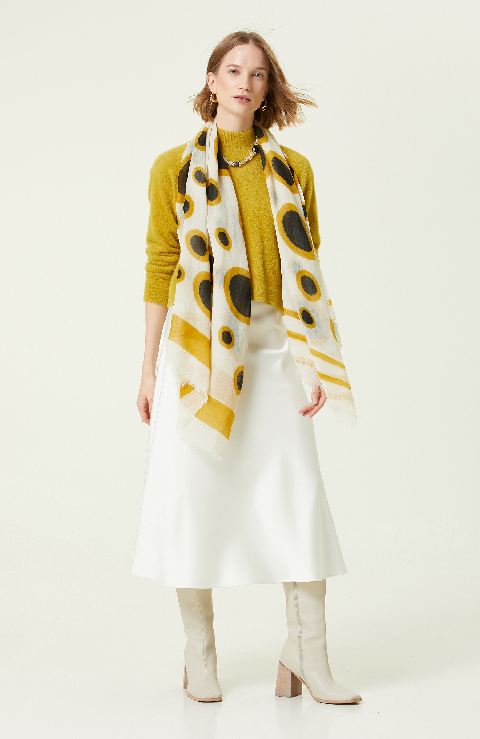 Hardal Kadın Yün Şal