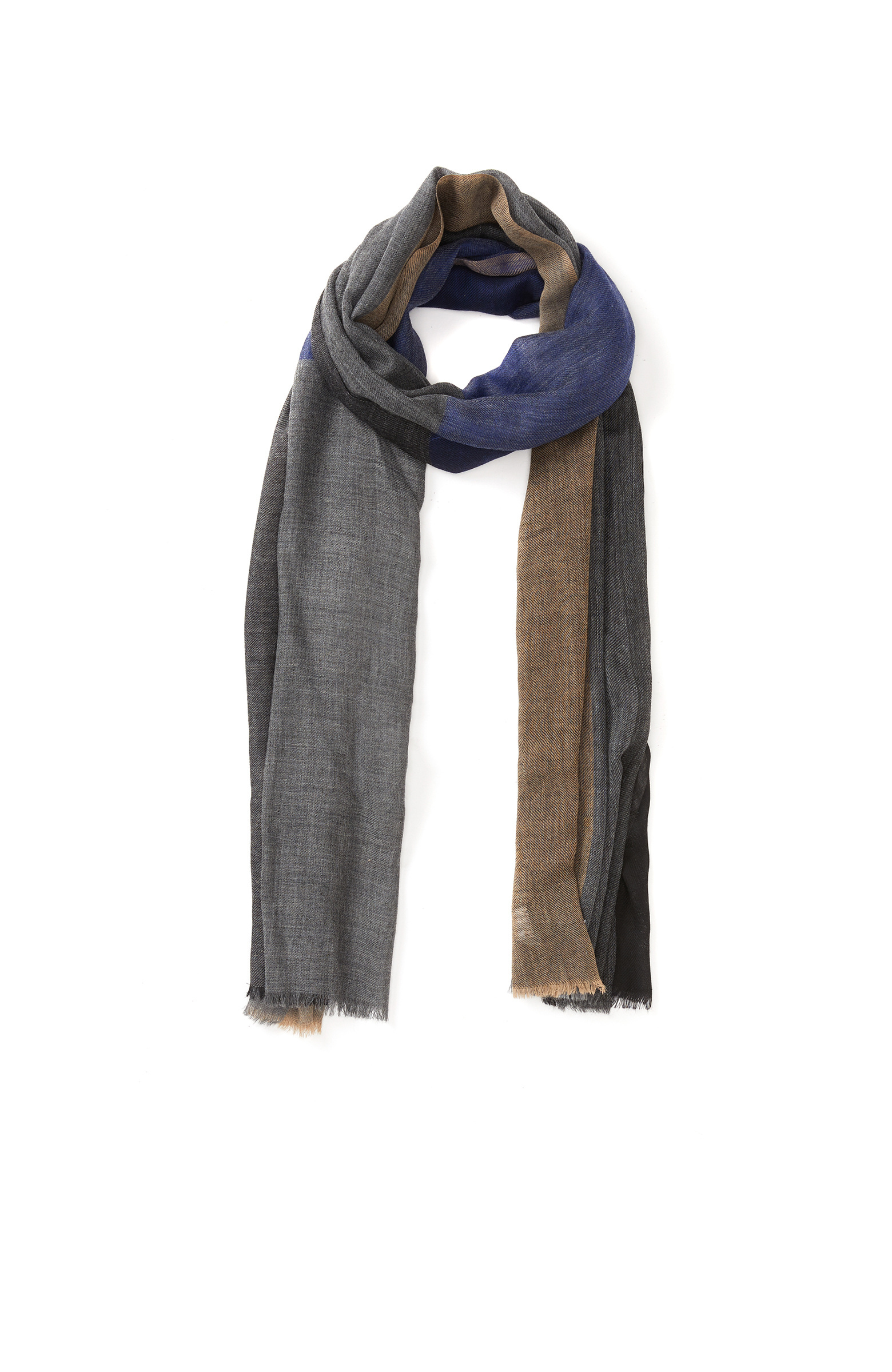 Mavi Erkek Yün Şal