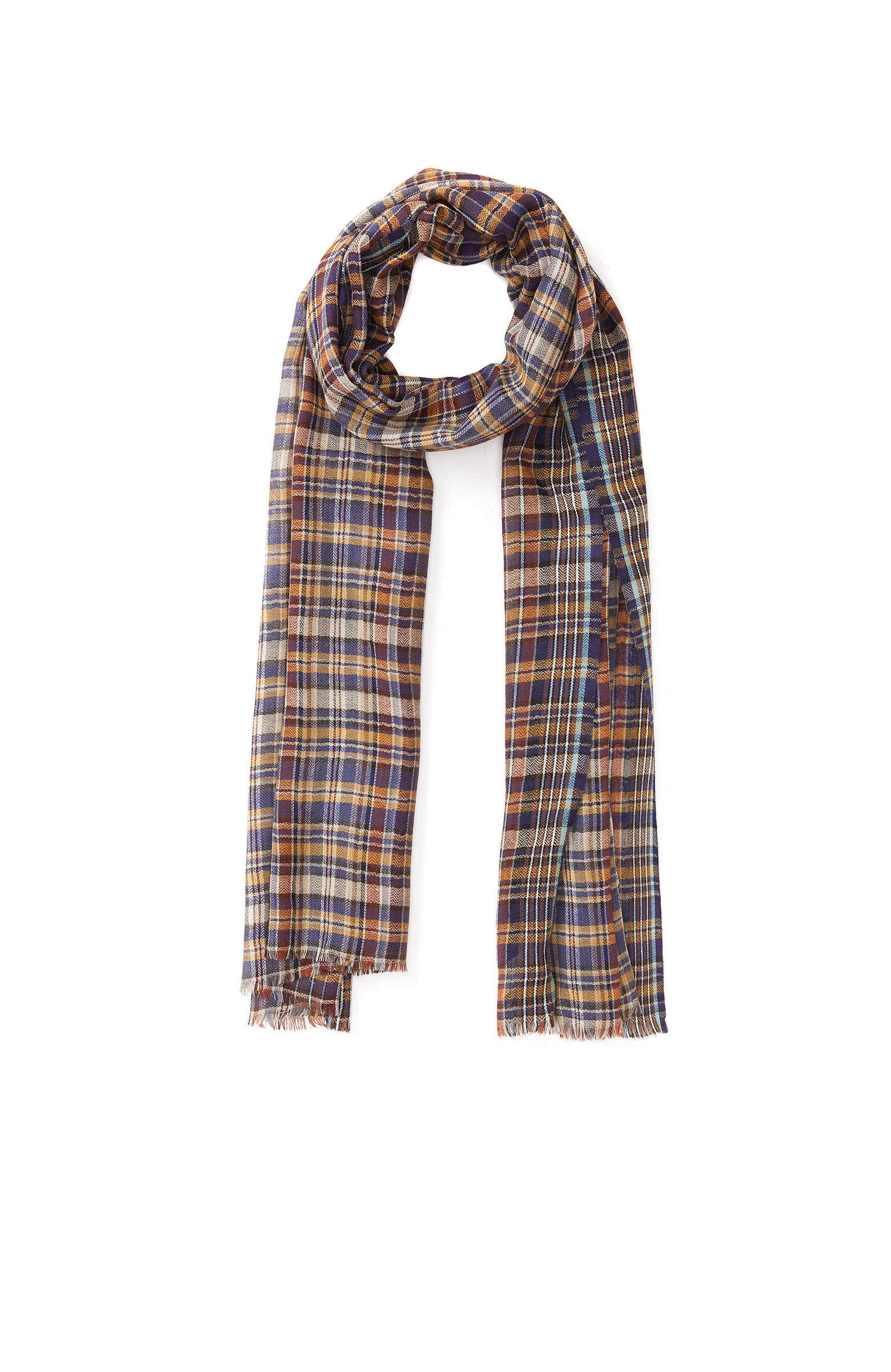 Lacivert Erkek Yün Şal