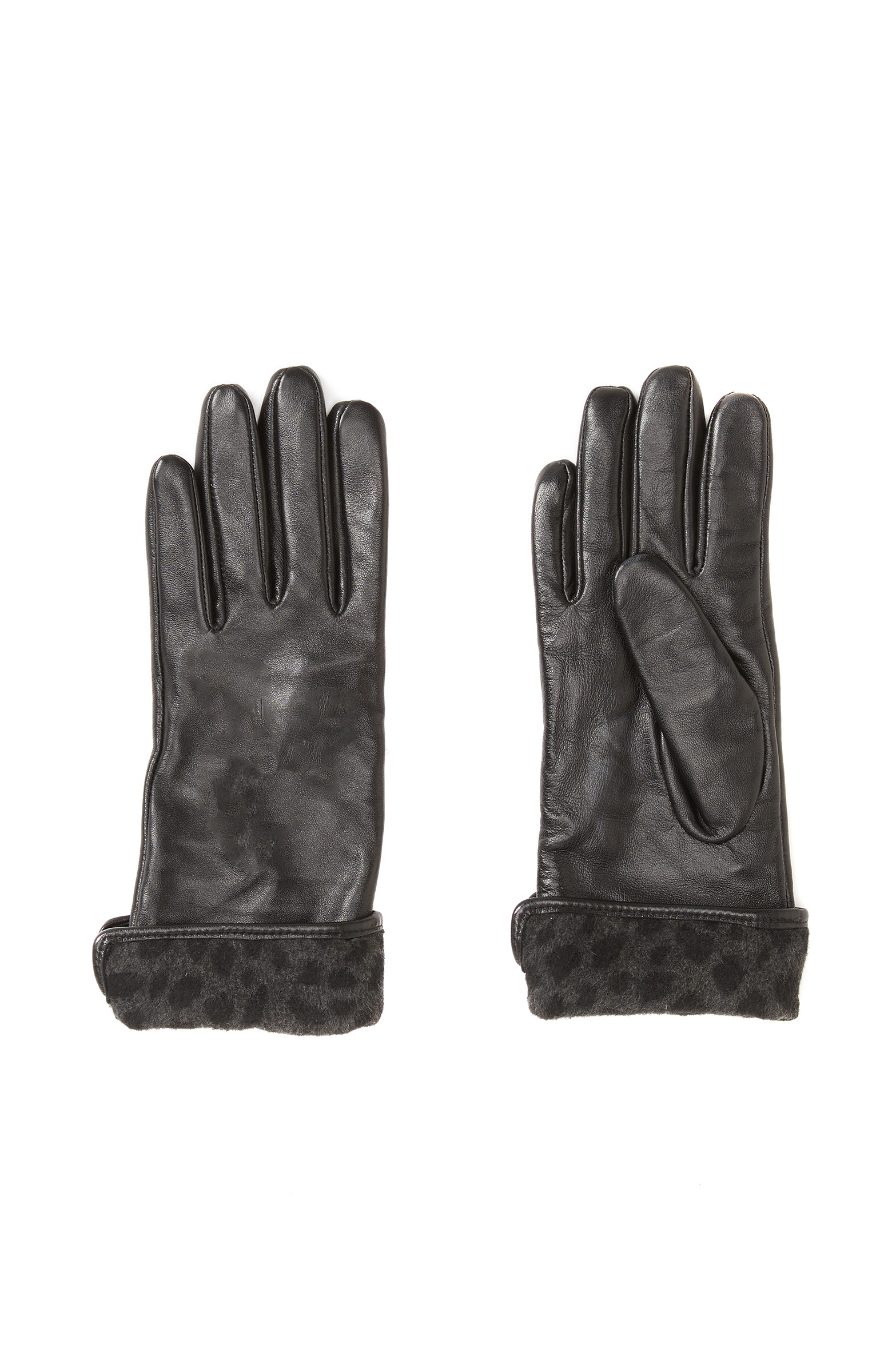 Siyah Kadın Deri Eldiven