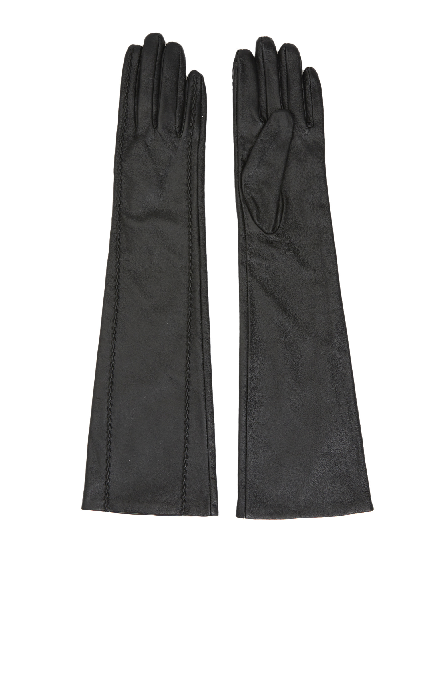 Siyah Dikiş Detaylı Kadın Deri Eldiven