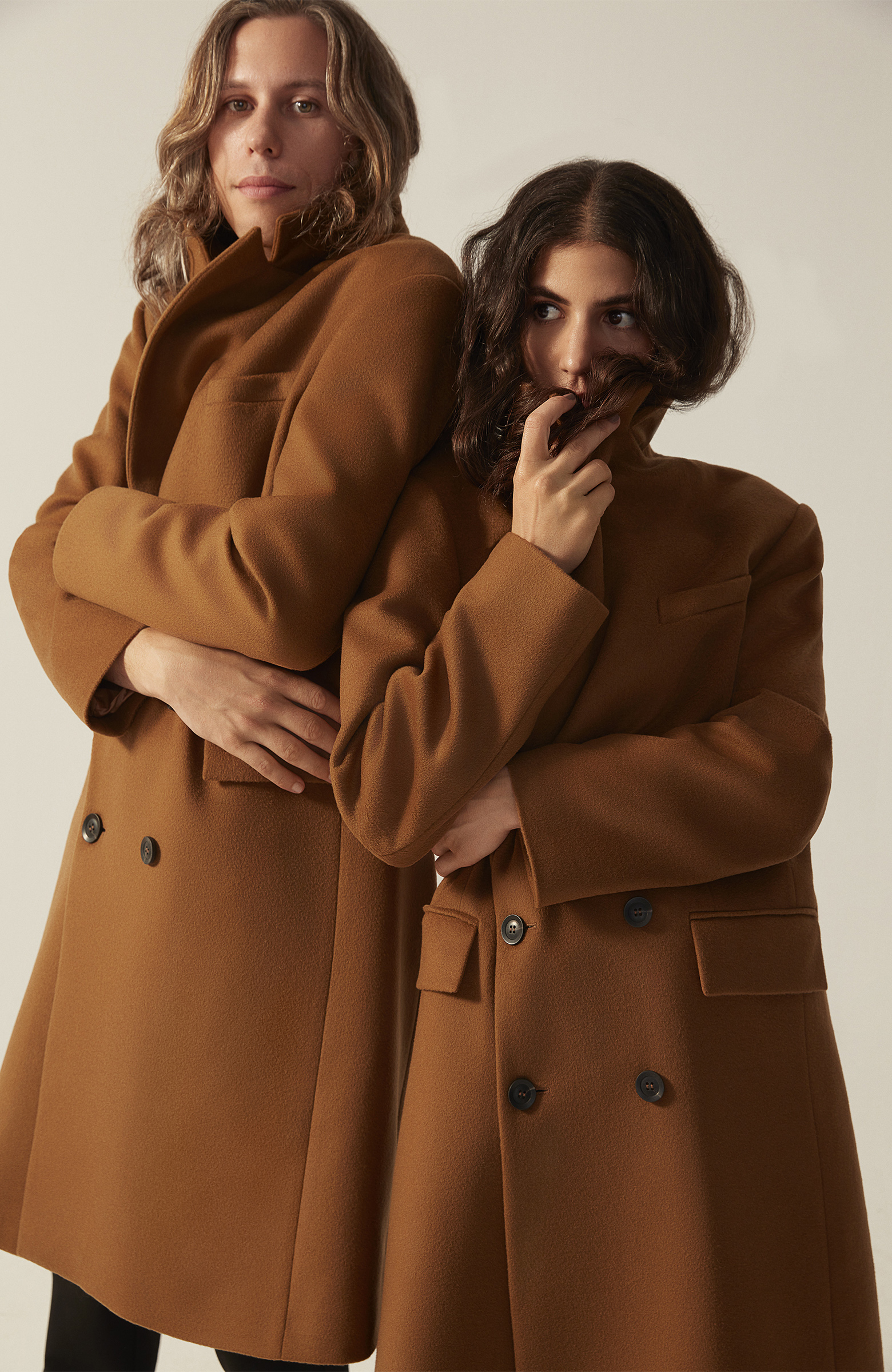 Camel Comfort Fit Yün Palto