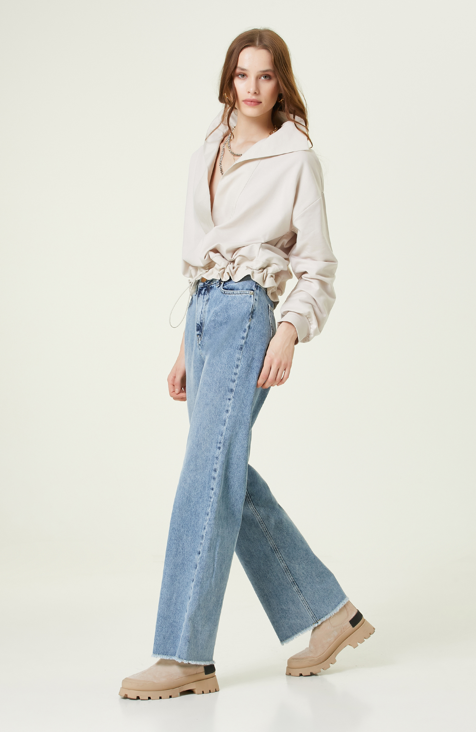 Regular Fit Açık  Mavi Denim Pantolon Regular Fit Açık  Mavi Denim Pantolon