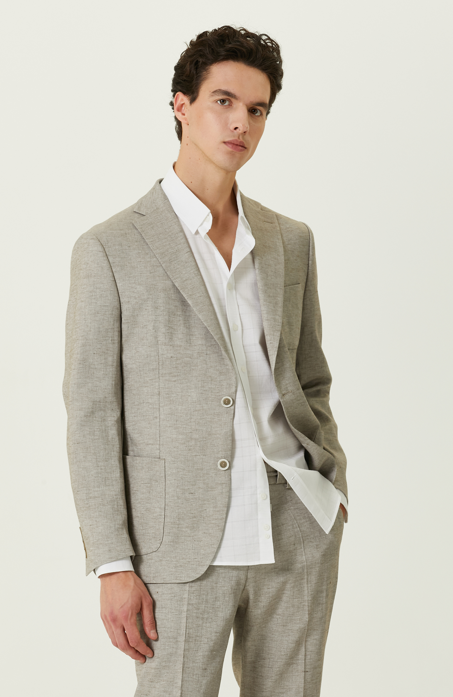 Vizon Armürlü Blazer Ceket Vizon Armürlü Blazer Ceket