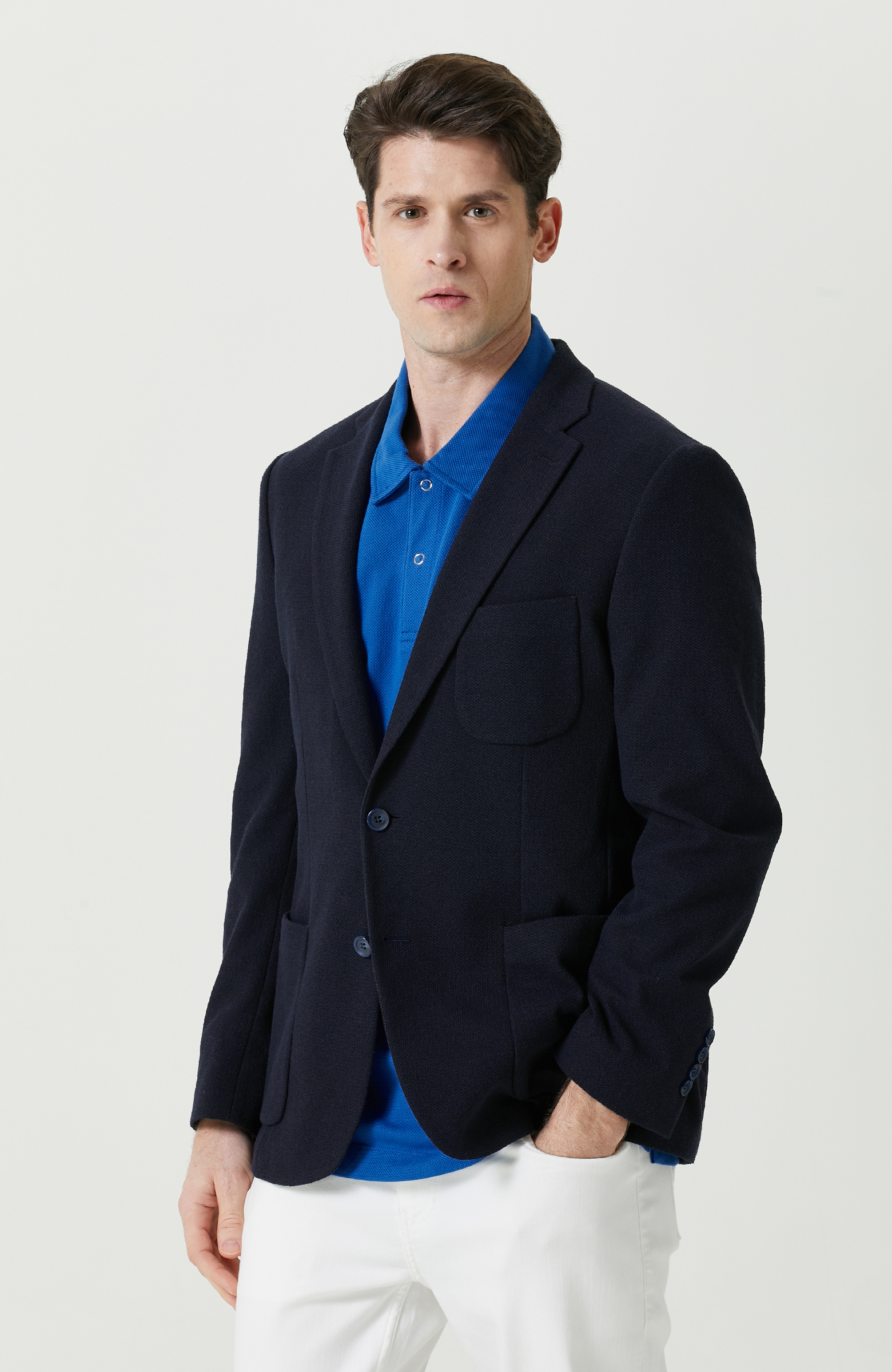 Mono Yaka Lacivert Ceket