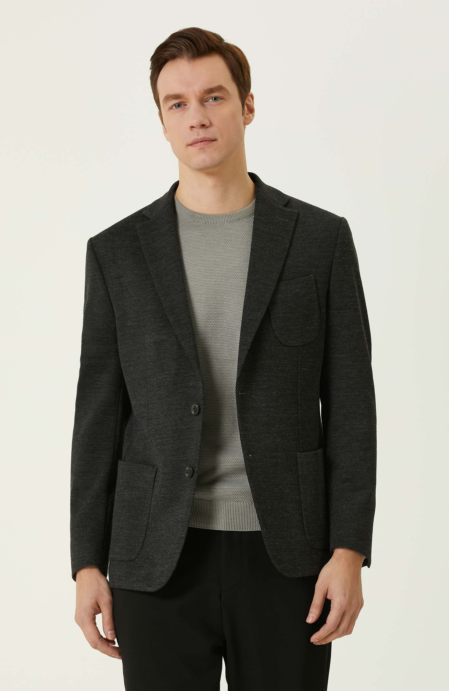 Antrasit Örme Blazer Antrasit Örme Blazer