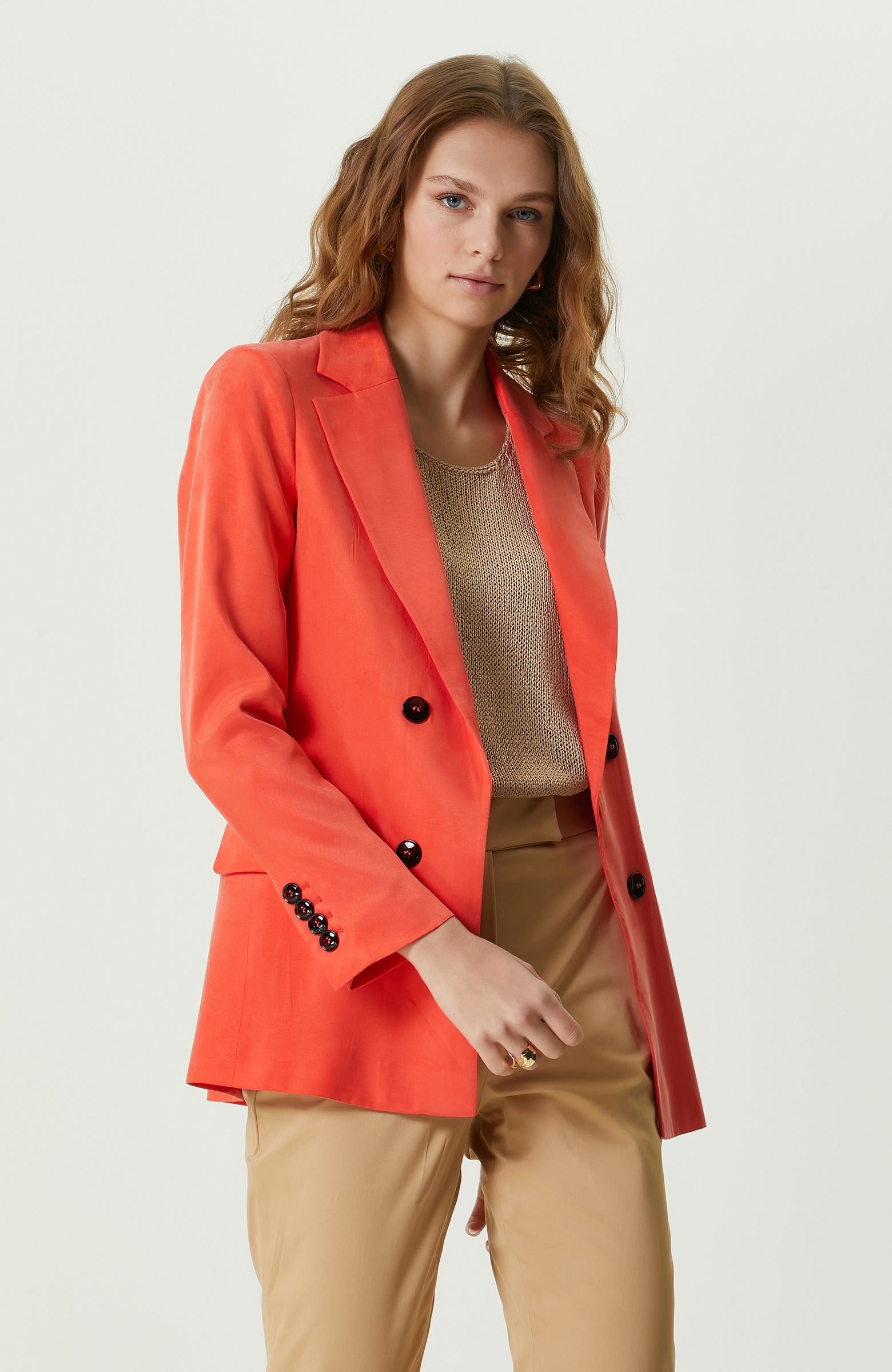 Nar Çiçeği Cupro Blazer Ceket