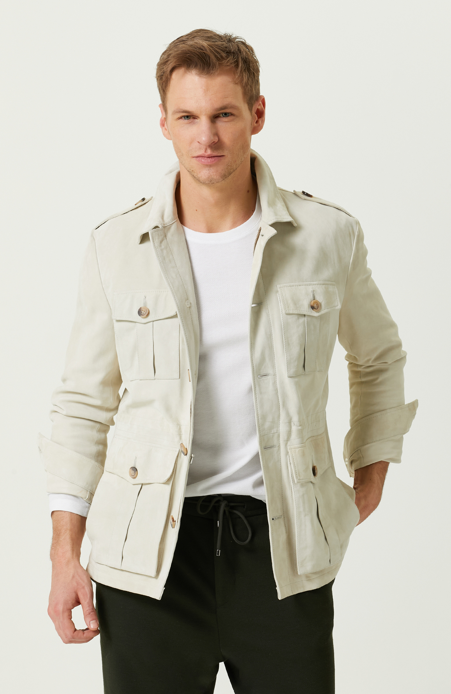 Taş Süet Deri Coat Ceket