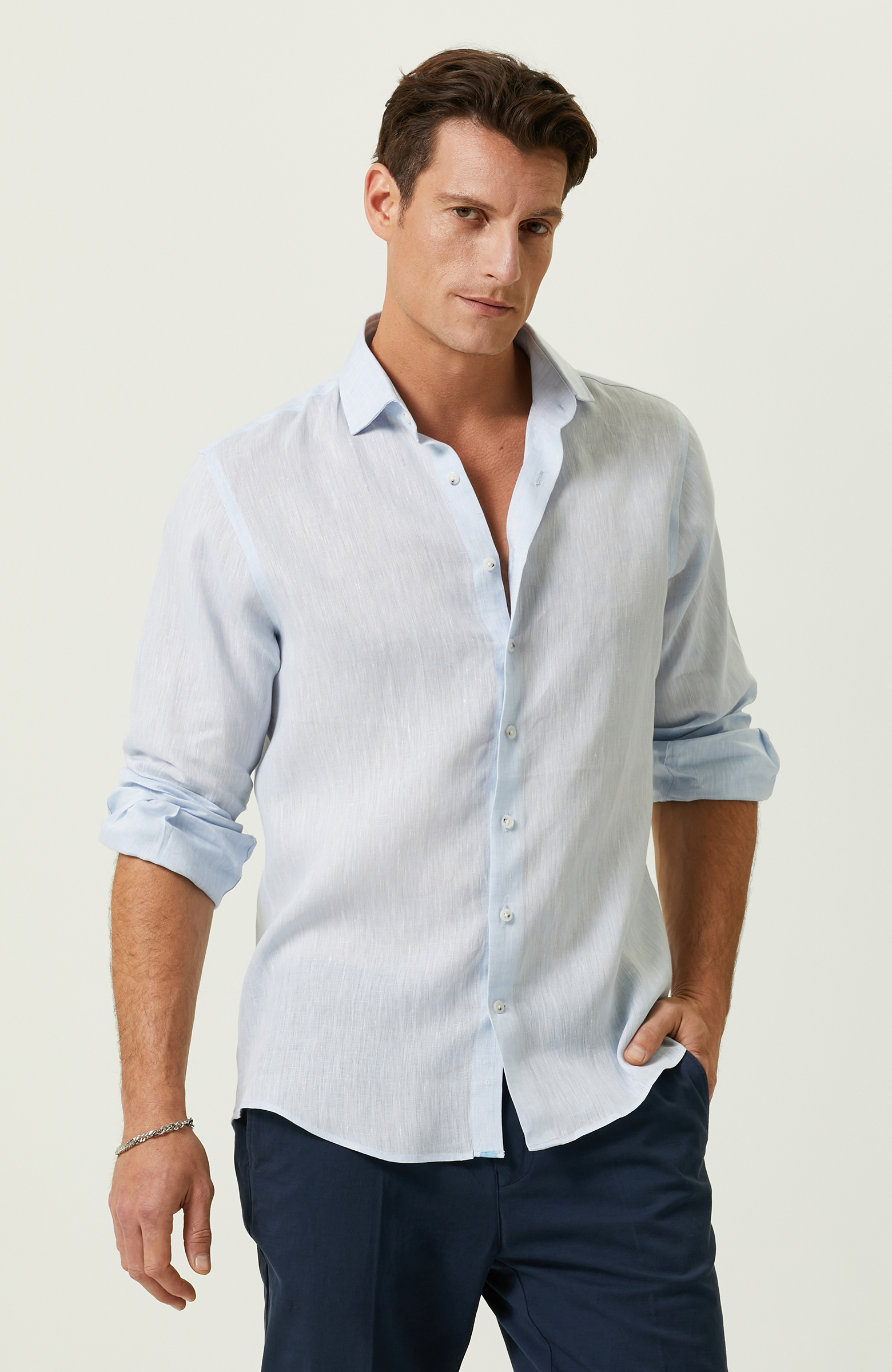 Açık Mavi Comfort Fit Gömlek Açık Mavi Comfort Fit Gömlek