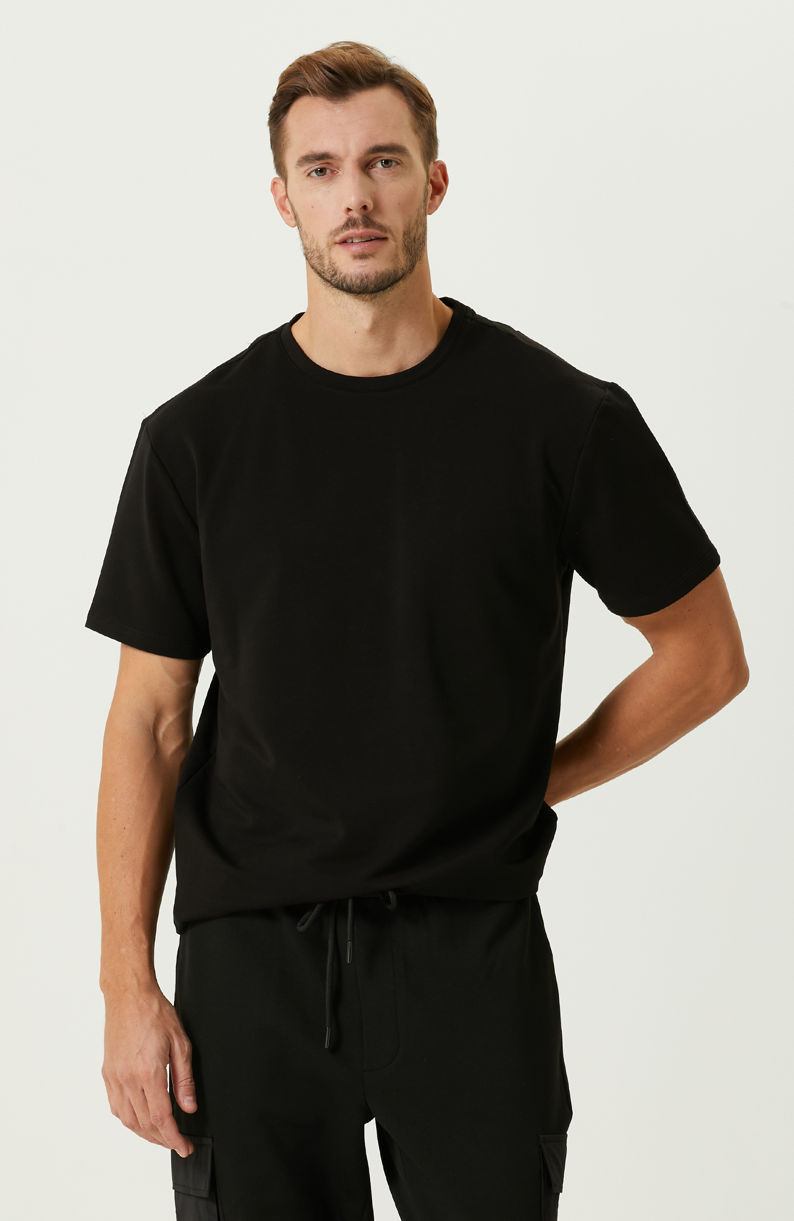 N-Tech Comfort Fit Siyah Penye Basic T-shirt N-Tech Comfort Fit Siyah Penye Basic T-shirt