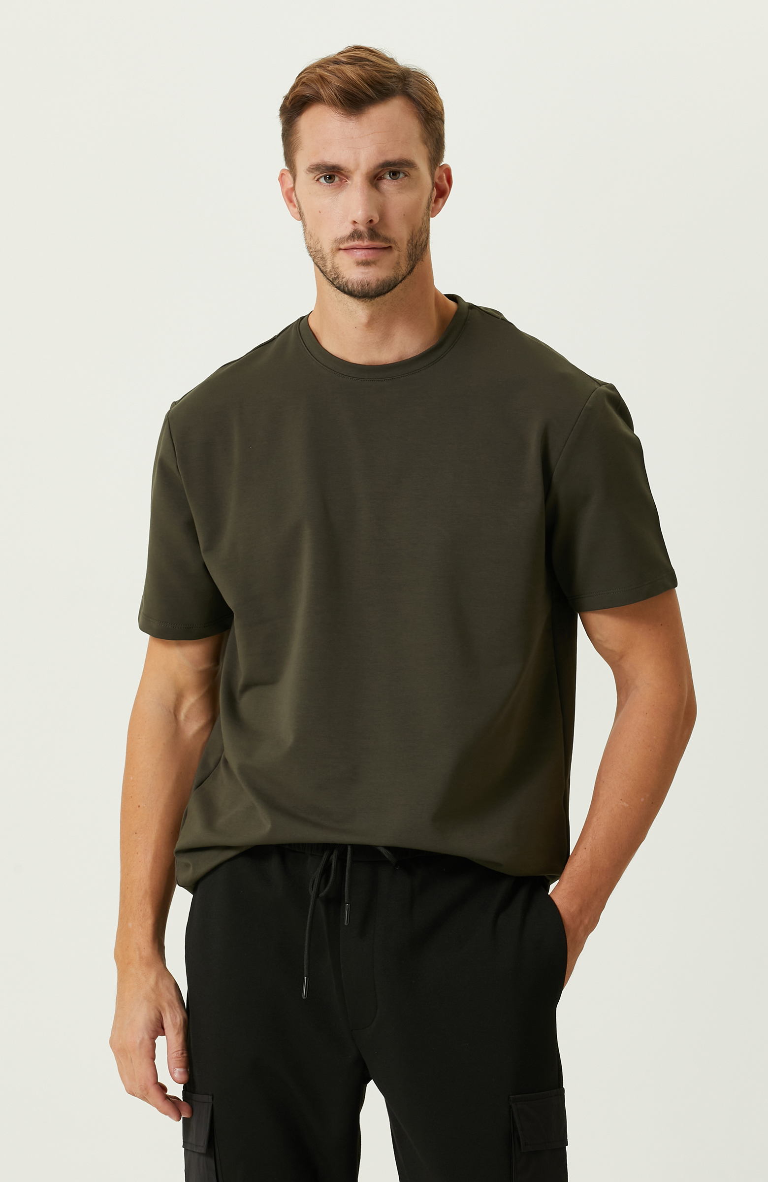 N-Tech Comfort Fit Haki Penye Basic T-shirt N-Tech Comfort Fit Haki Penye Basic T-shirt