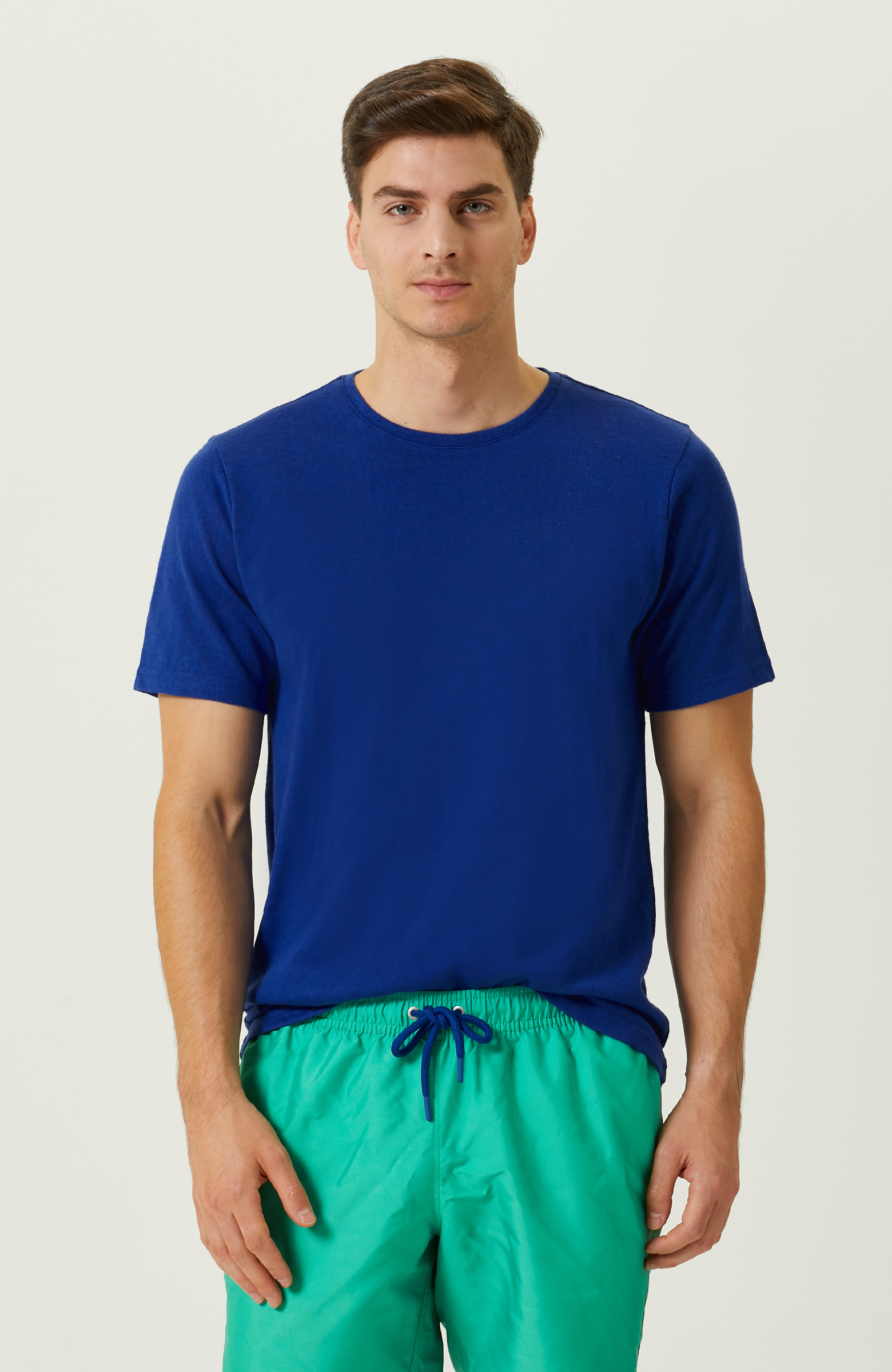 Saks Pamuk Karışımlı T-shirt Saks Pamuk Karışımlı T-shirt