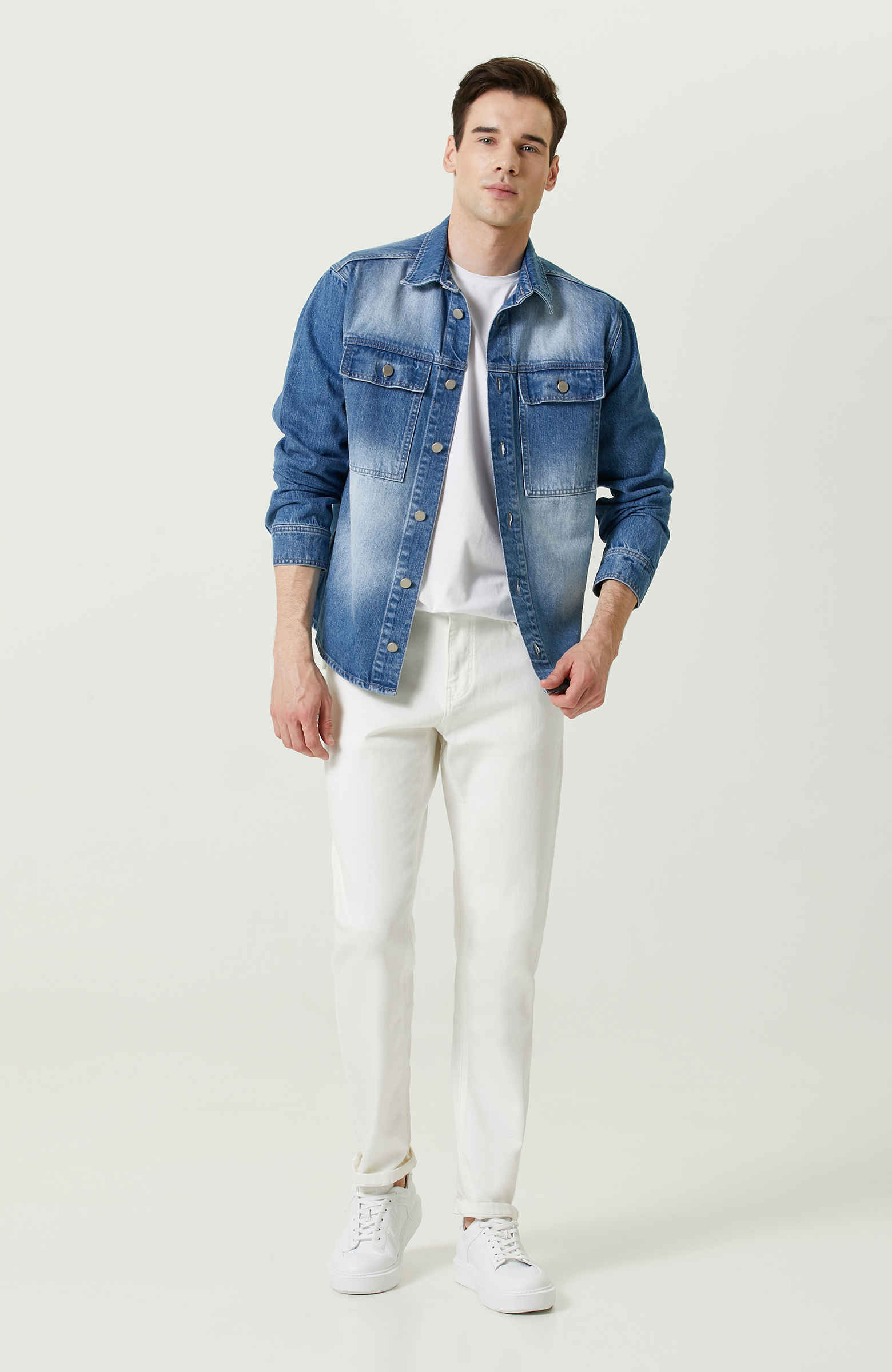 Ekru Slim Fit Denim Pantolon Ekru Slim Fit Denim Pantolon