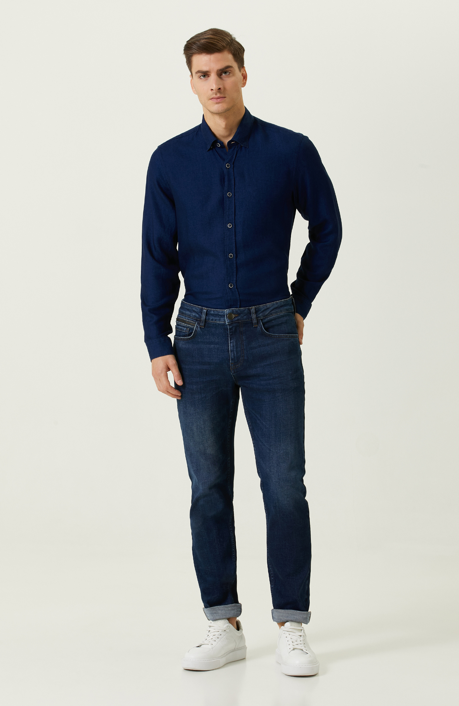 Lacivert 5 Cepli Denim Pantolon