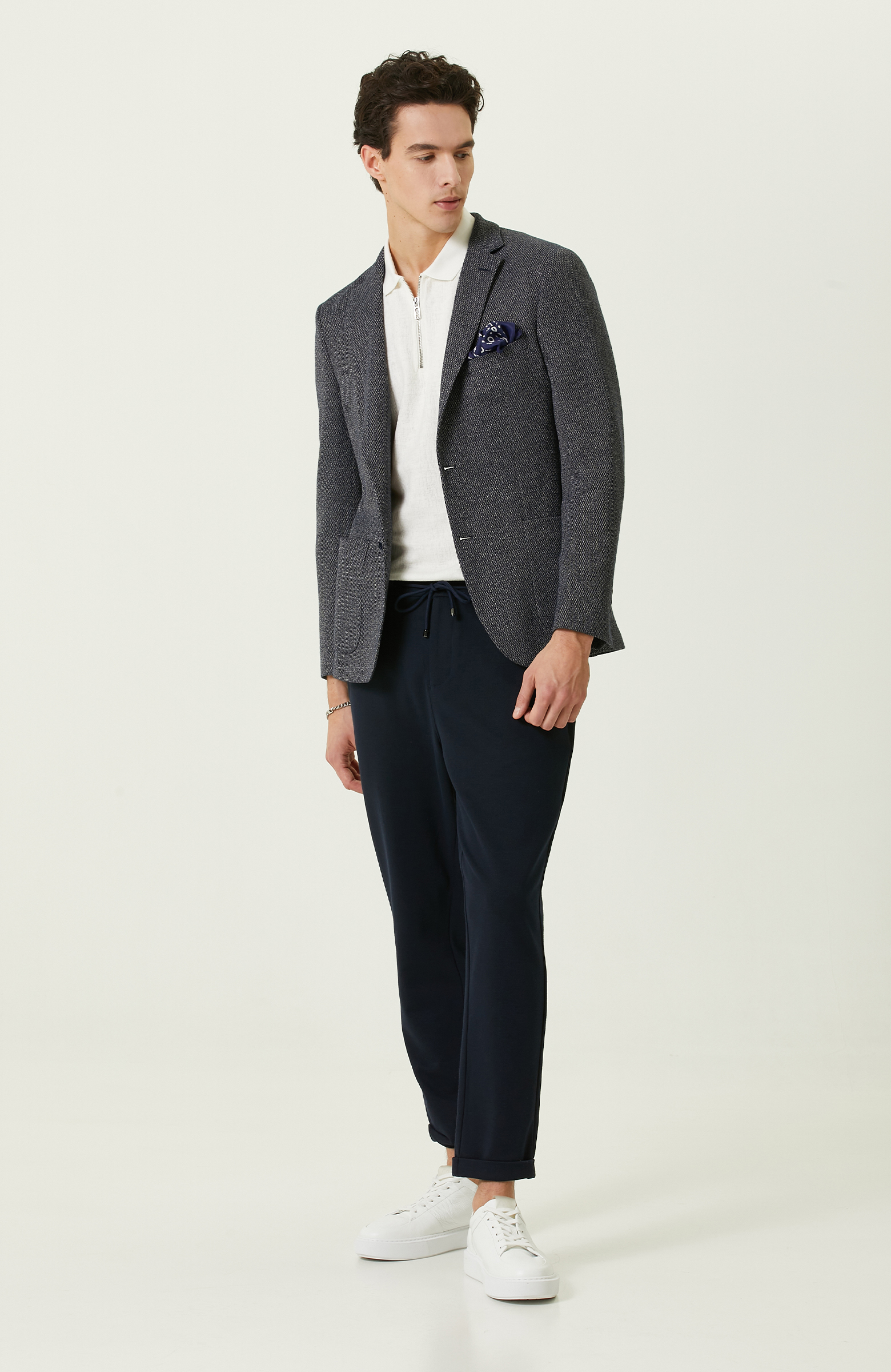Lacivert Duble Paça Comfort Fit Eşofman Lacivert Duble Paça Comfort Fit Eşofman
