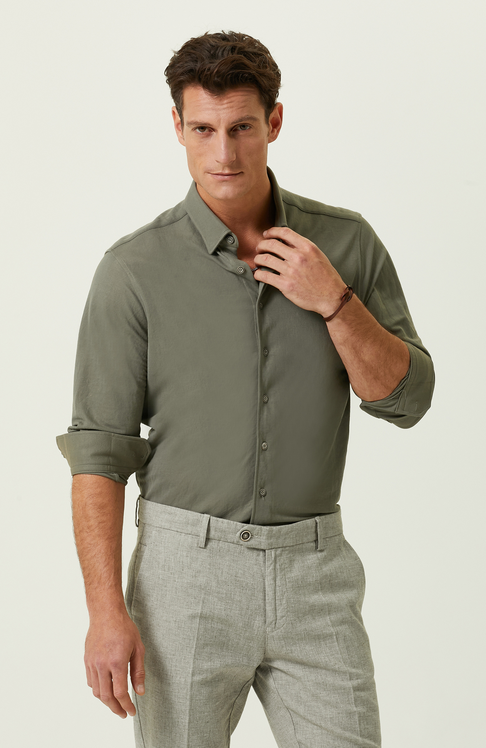 Haki Comfort Fit Gömlek Haki Comfort Fit Gömlek