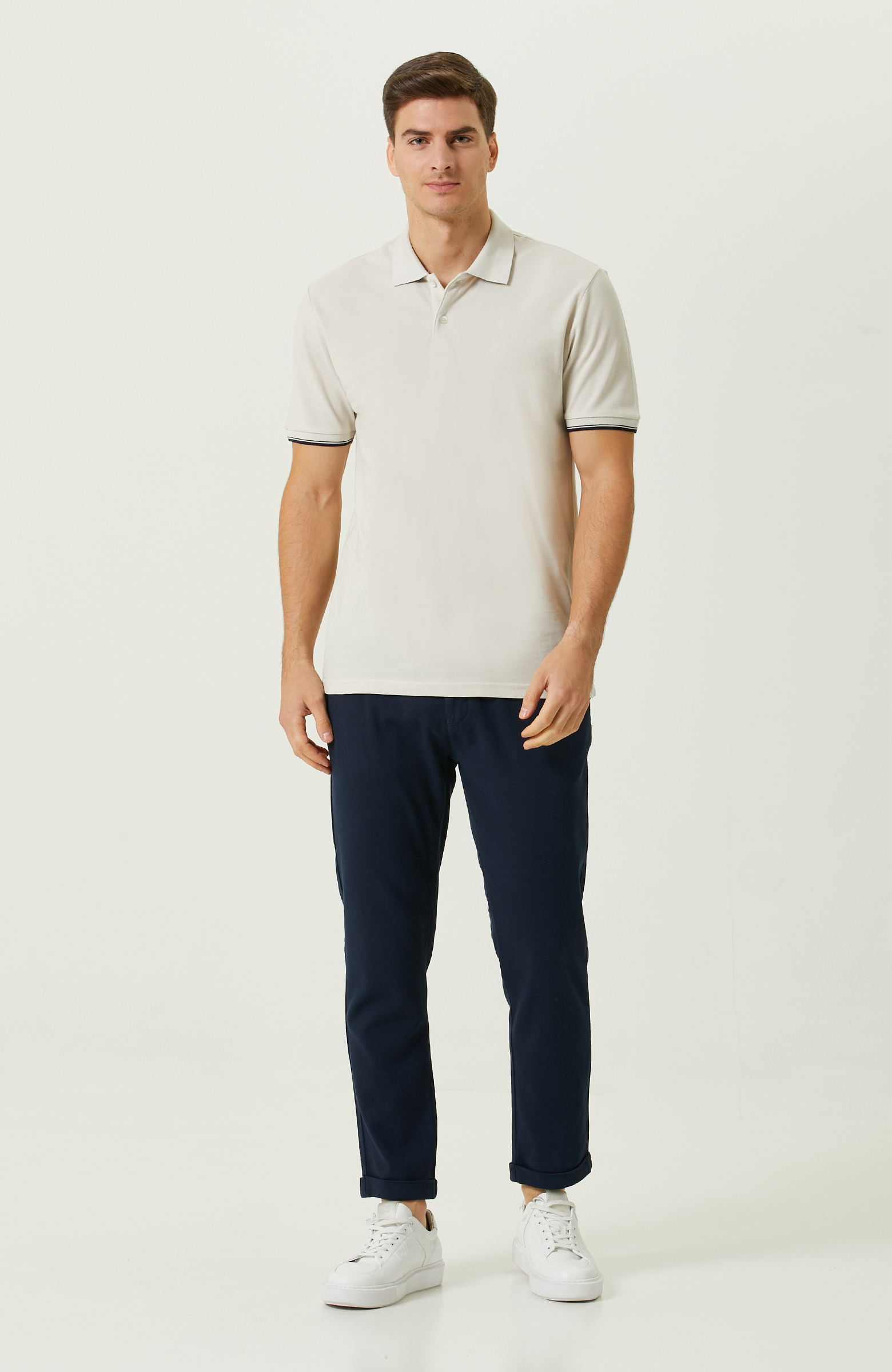 Jogger Fit Lacivert Diyagonal Bağcıklı Pantolon Jogger Fit Lacivert Diyagonal Bağcıklı Pantolon