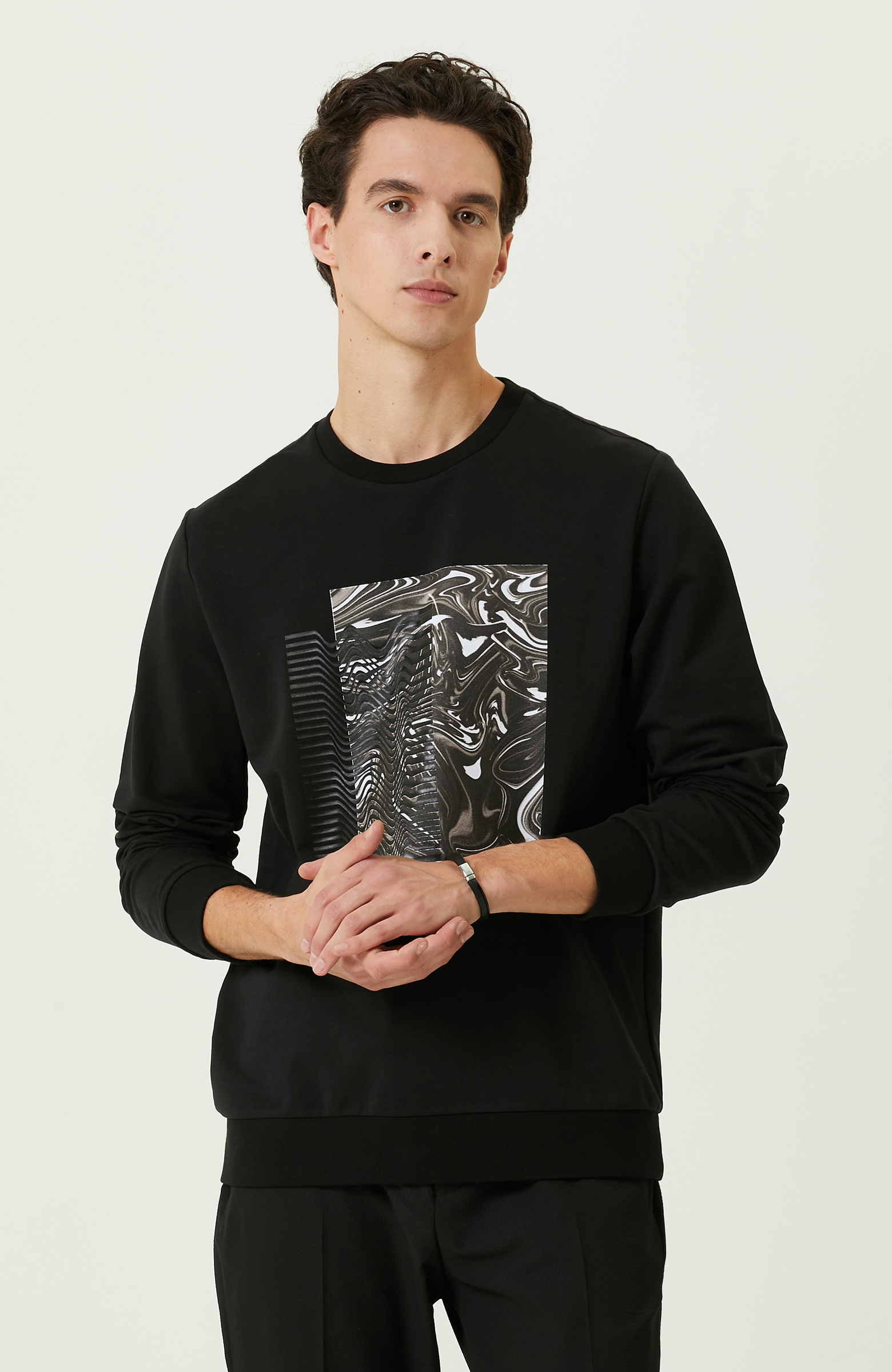 Siyah Slim Fit Sweatshirt Siyah Slim Fit Sweatshirt