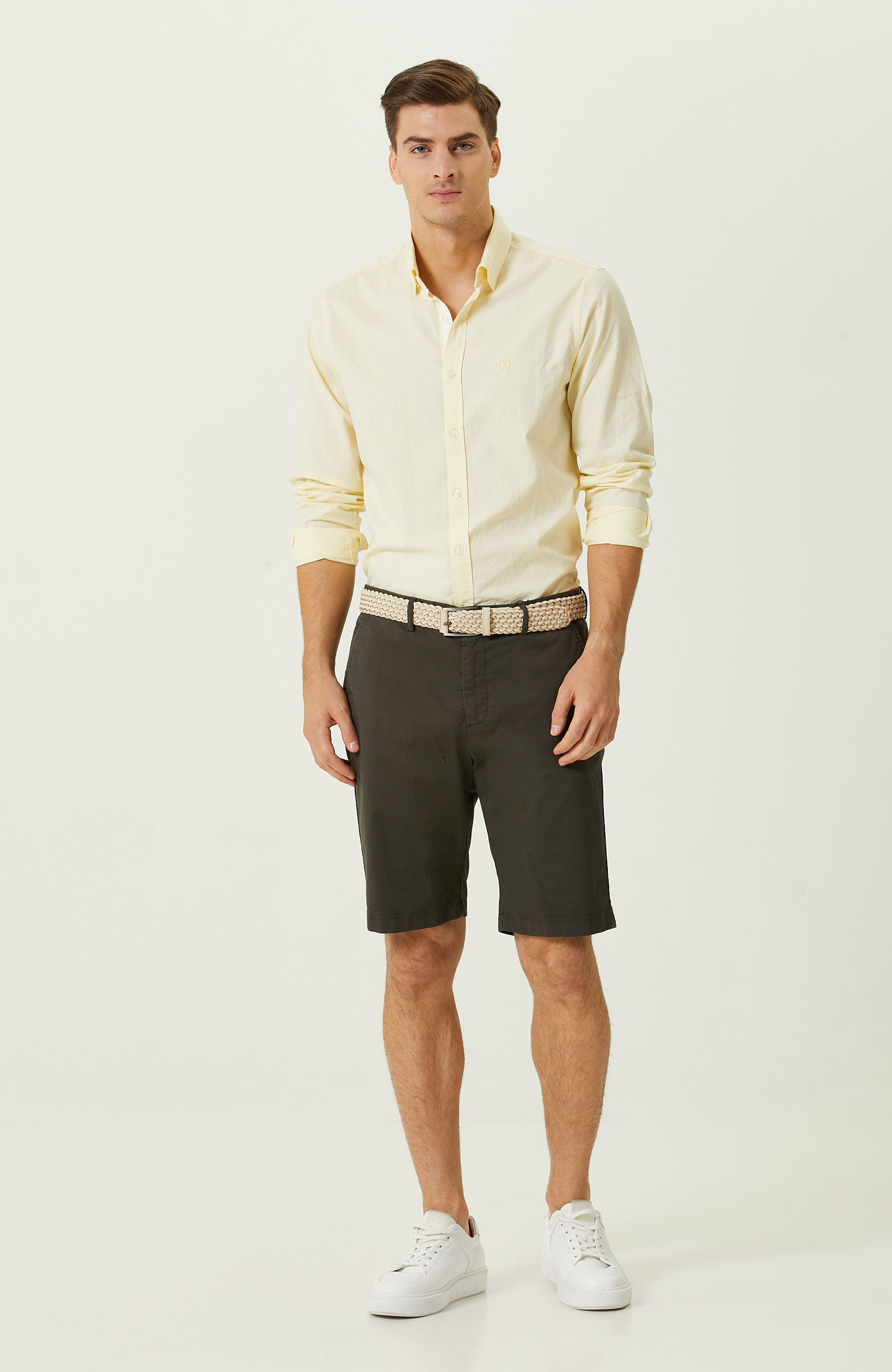 Haki Duble Paça Şort