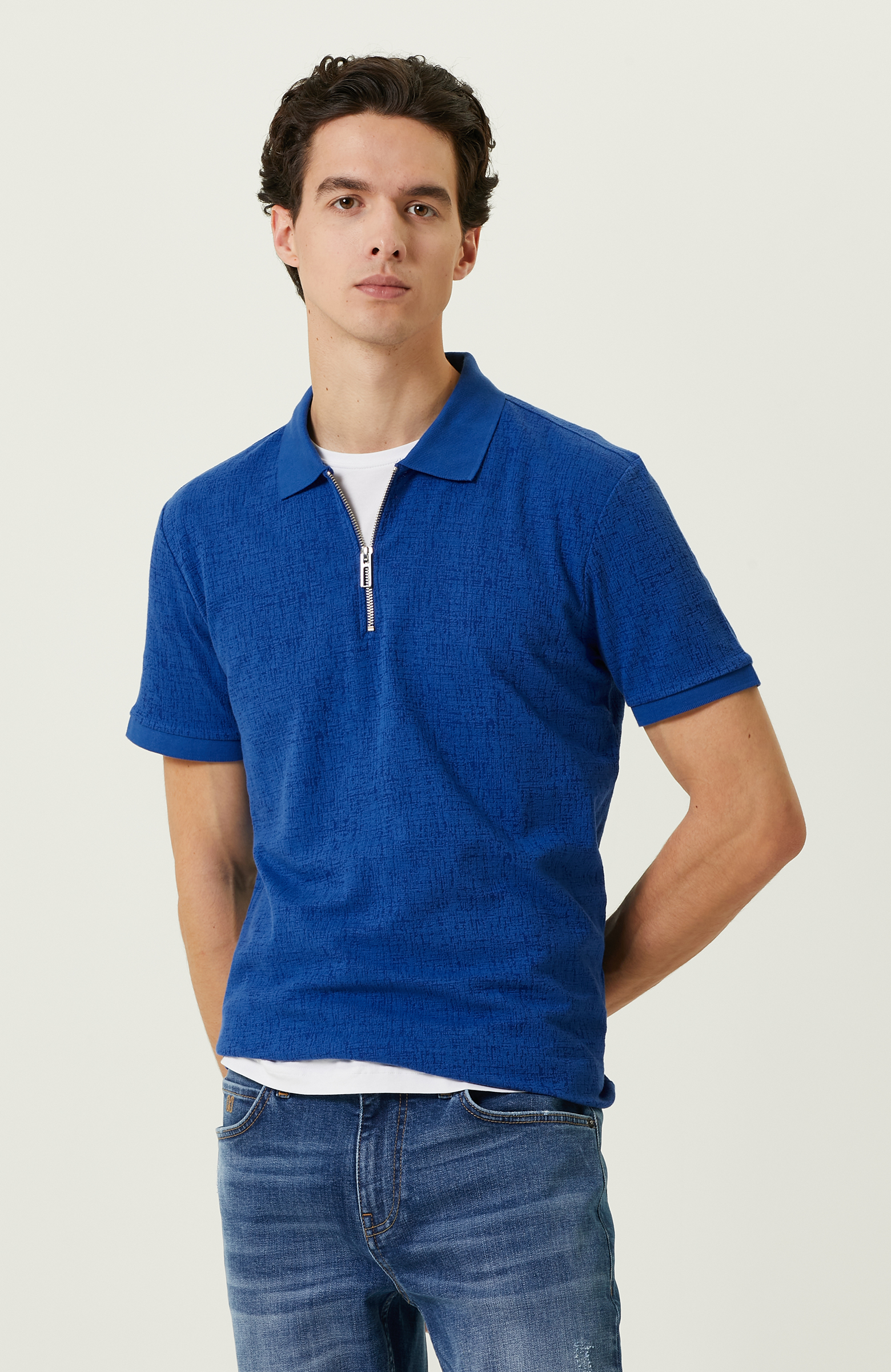 Saks Mavisi Polo Yaka T-Shirt
